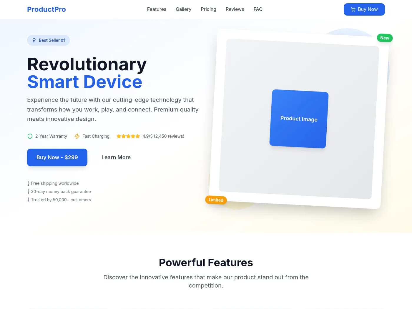Stunning Product Showcase Page