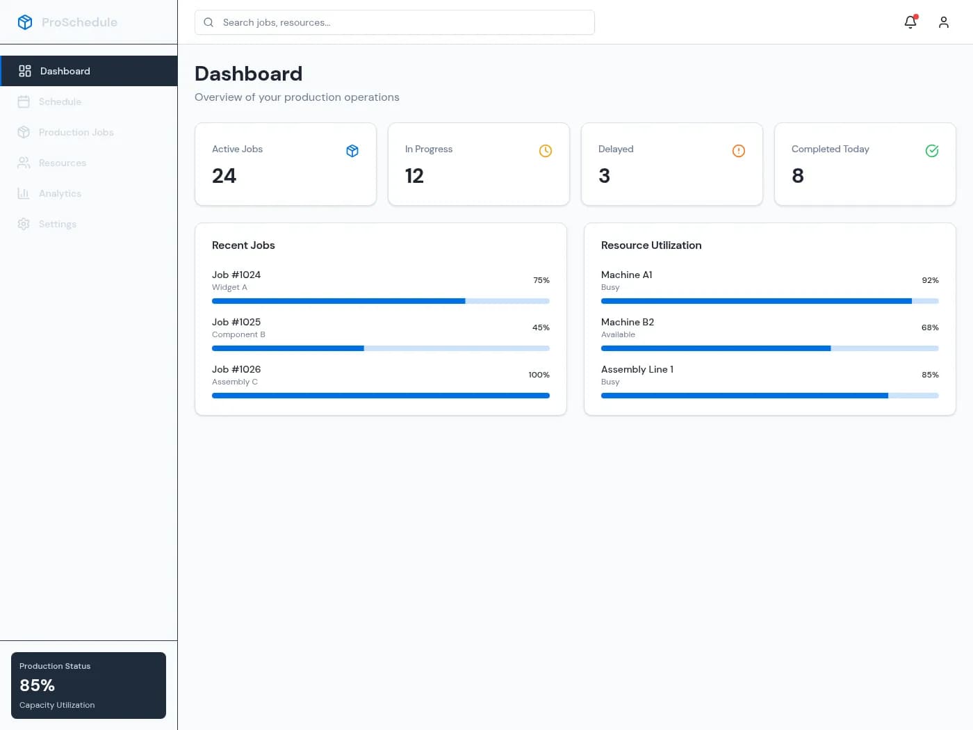 Production Scheduling App