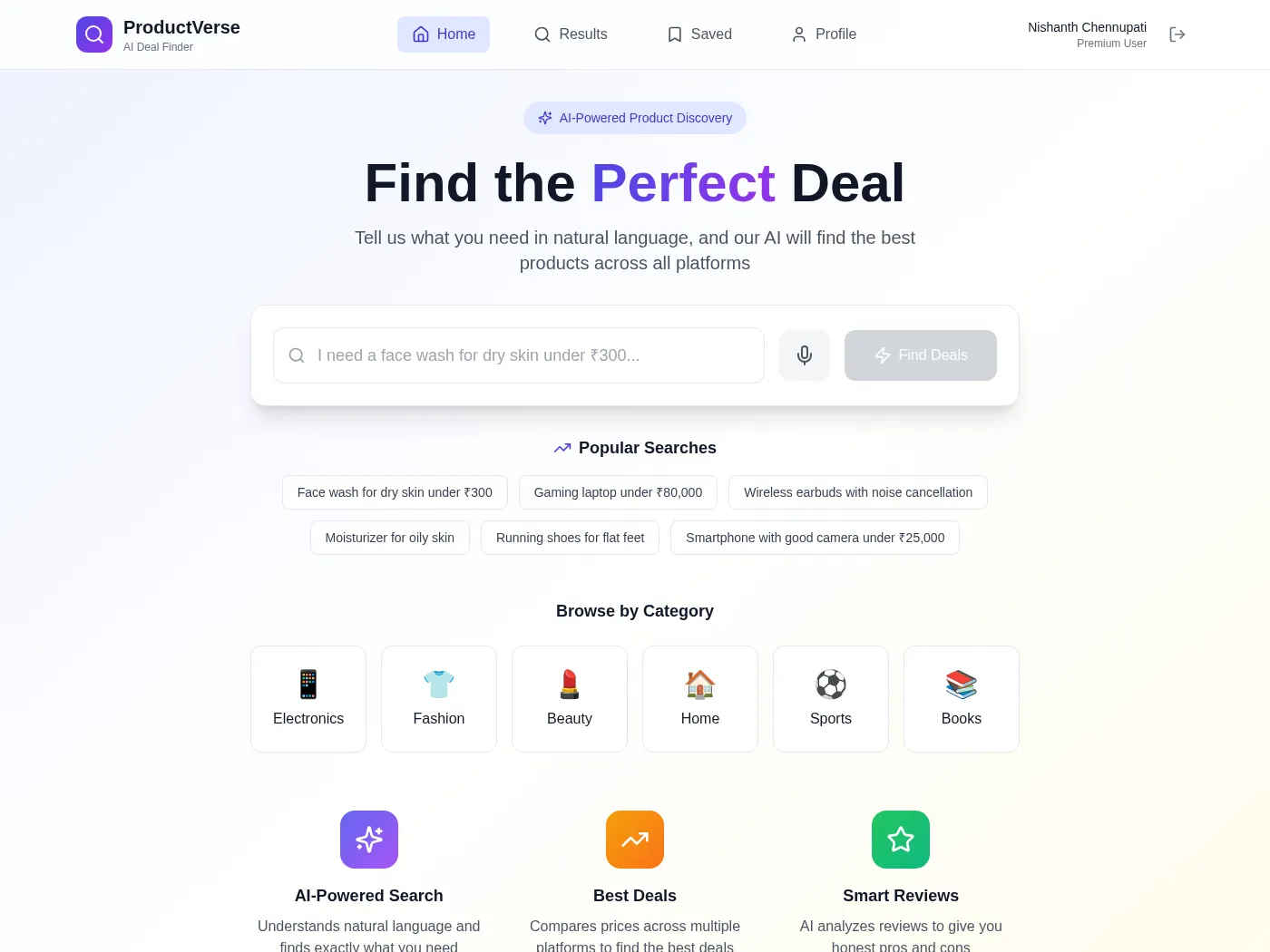 ProductVerse: AI-Powered Product Deal Finder