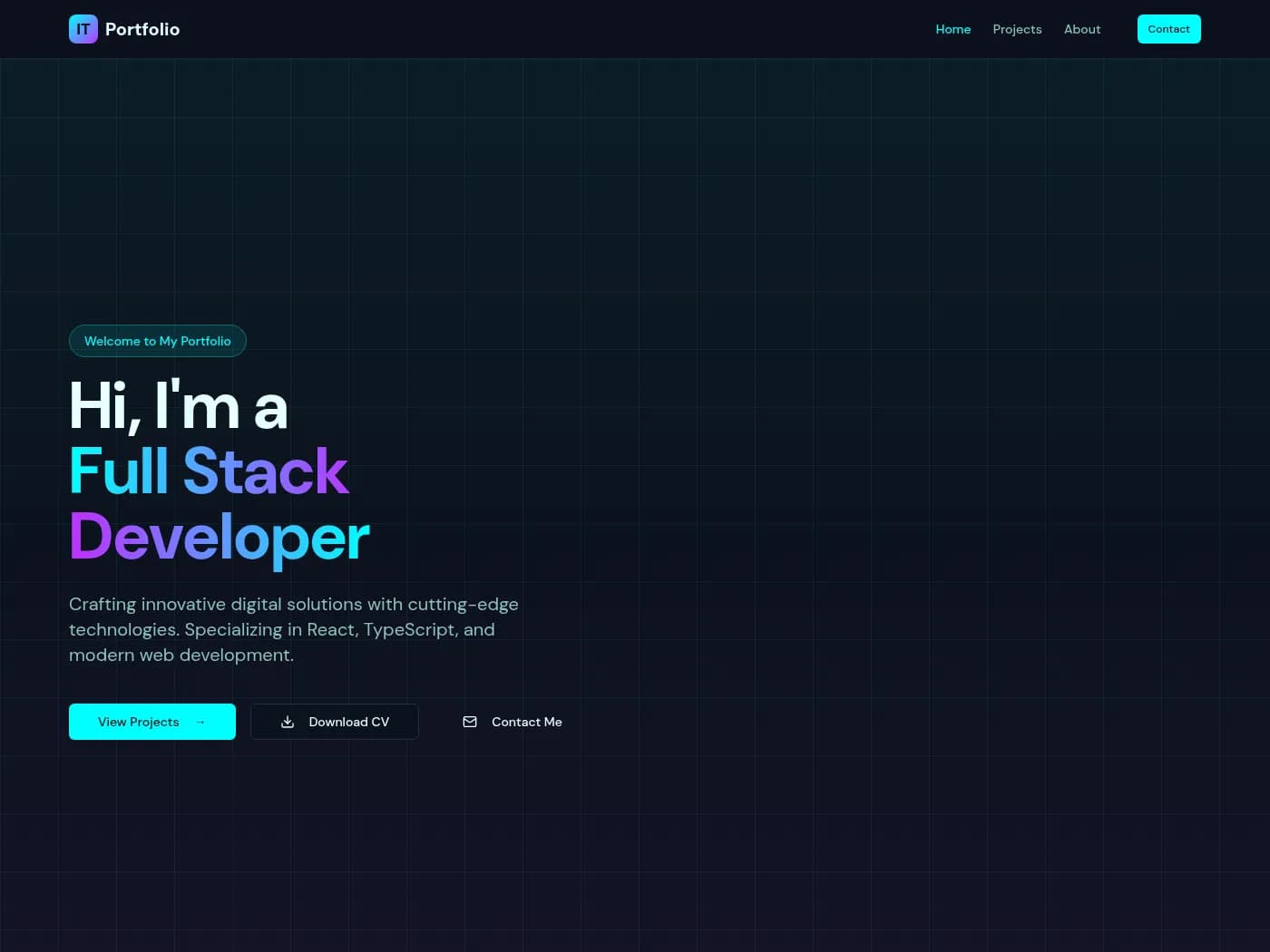Professional 3D IT Portfolio Web App with React, TypeScript, Tailwind, and Supabase