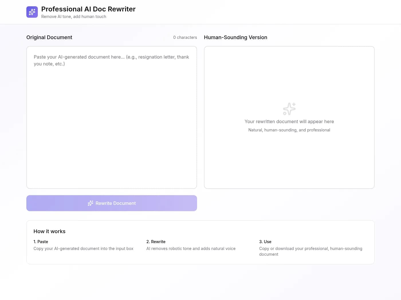 Professional AI Doc Rewriter