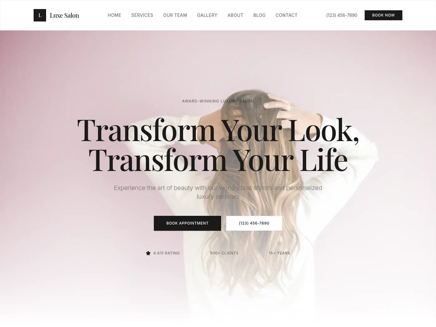 Professional Salon Website & Portfolio Platform