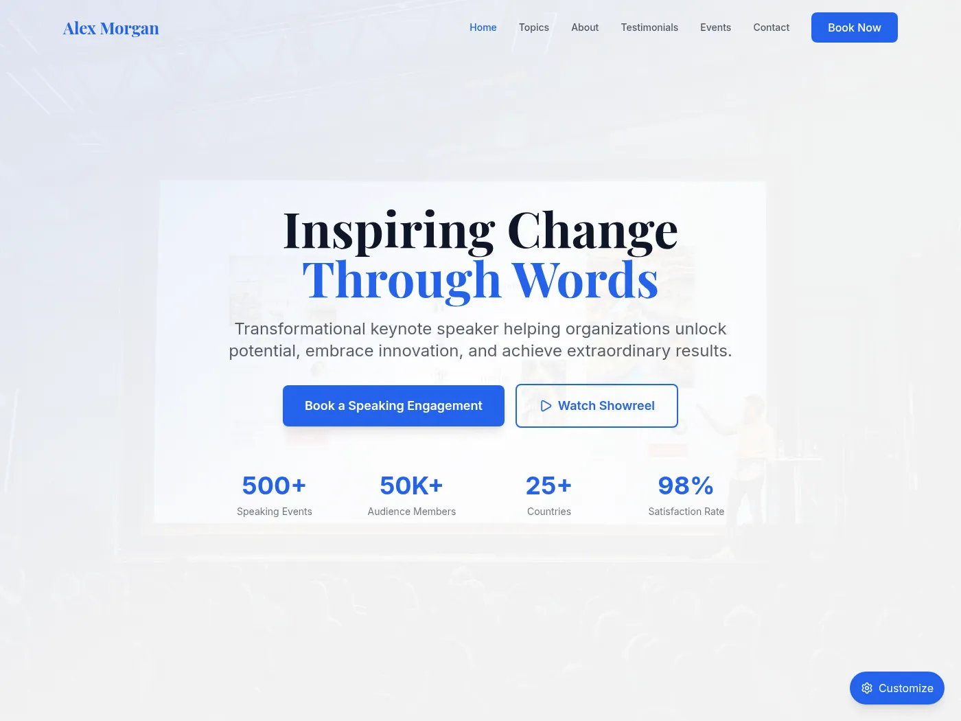 Professional Speaker Portfolio Website