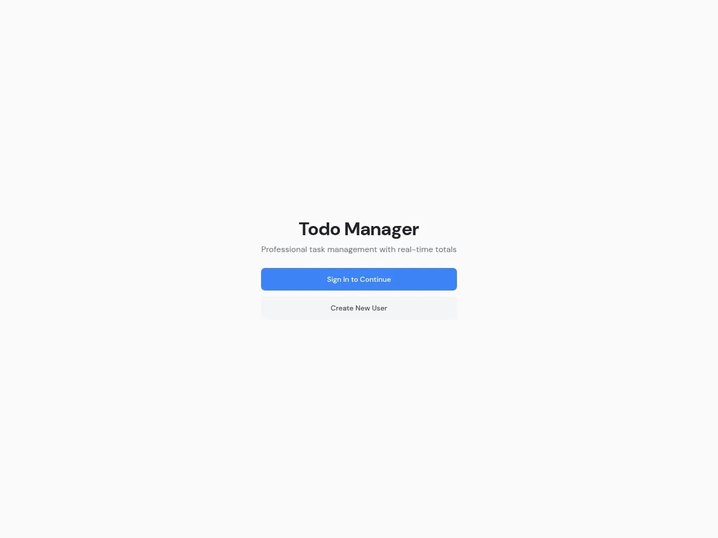 Professional Todo Manager with Real-Time Totals & CRUD