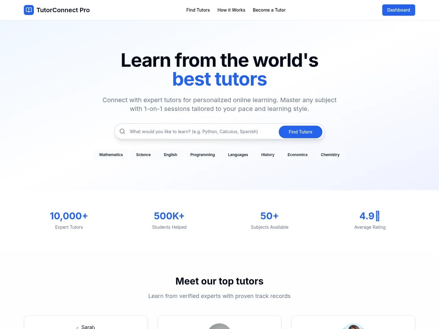 Professional Tutor App Clone