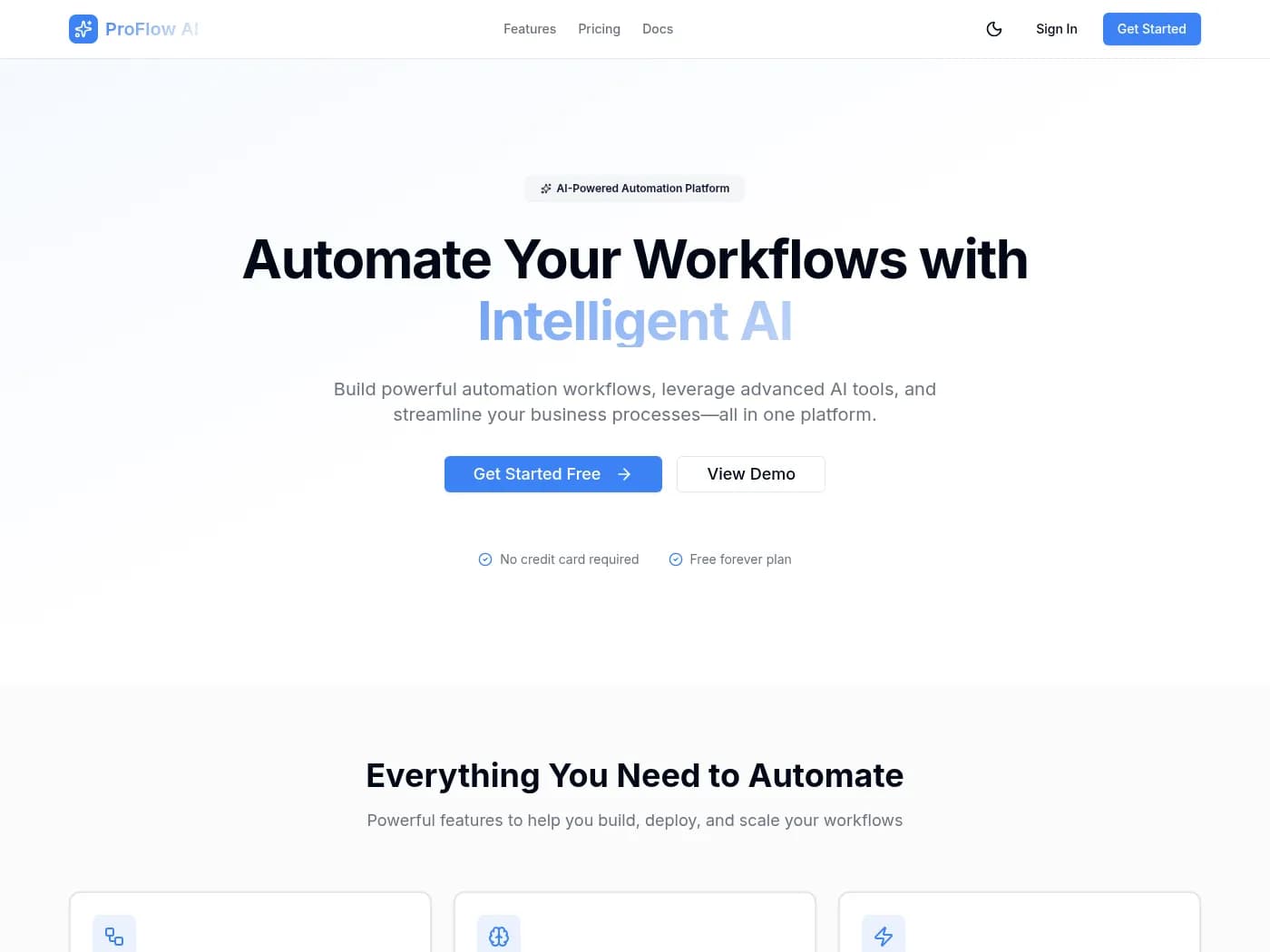 ProFlow AI: AI-Powered Workflow Automation SaaS Platform