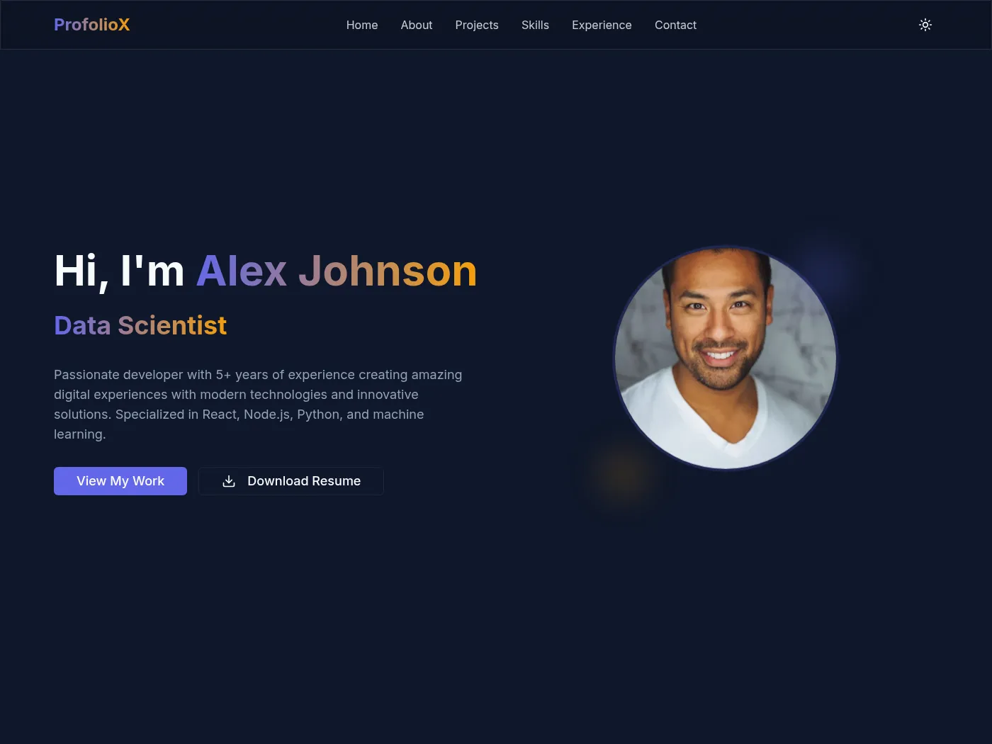 ProfolioX: Professional 3D Portfolio with Dynamic Resume & Backend