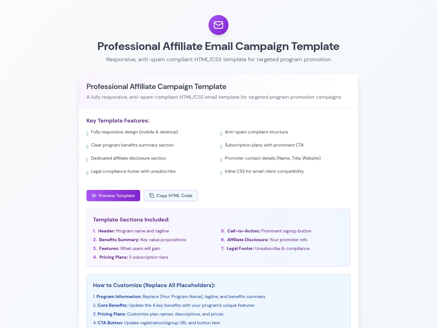 Program Promotion HTML Email Template