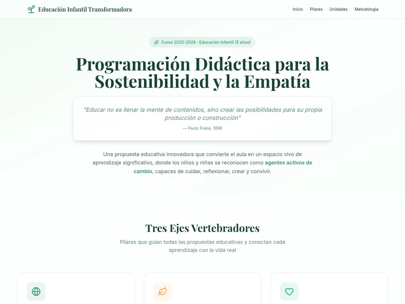 Educación Infantil Transformadora: Programación Didáctica para la Sostenibilidad y la Empatía