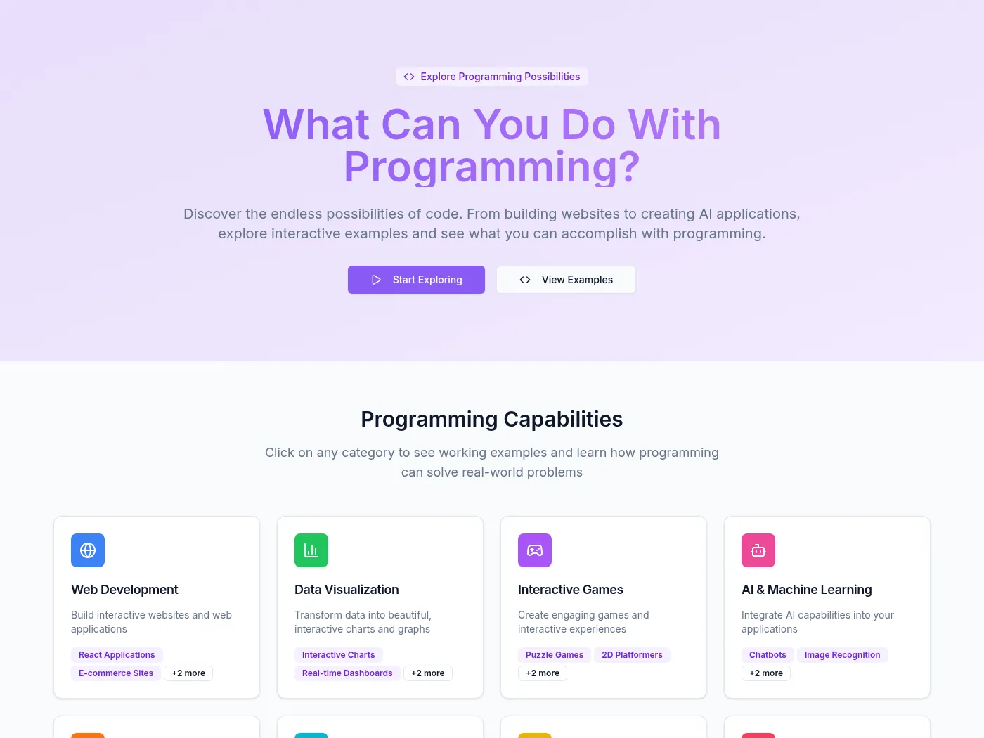 Programming Capabilities Explorer