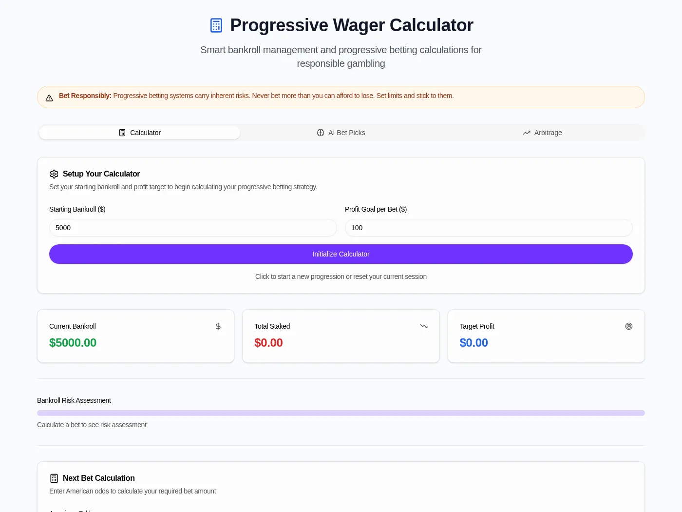 Progressive Wager Calculator: Smart Bankroll & Bet Management Tool