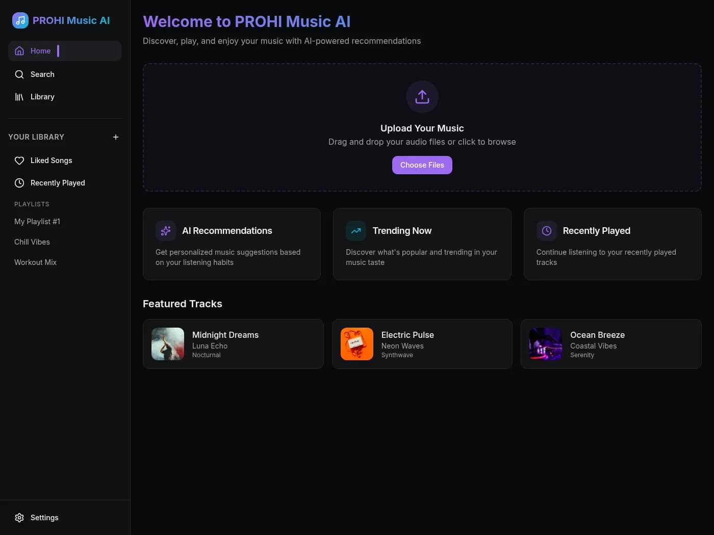 PROHI Music AI: Advanced Cross-Platform AI-Powered Music Player