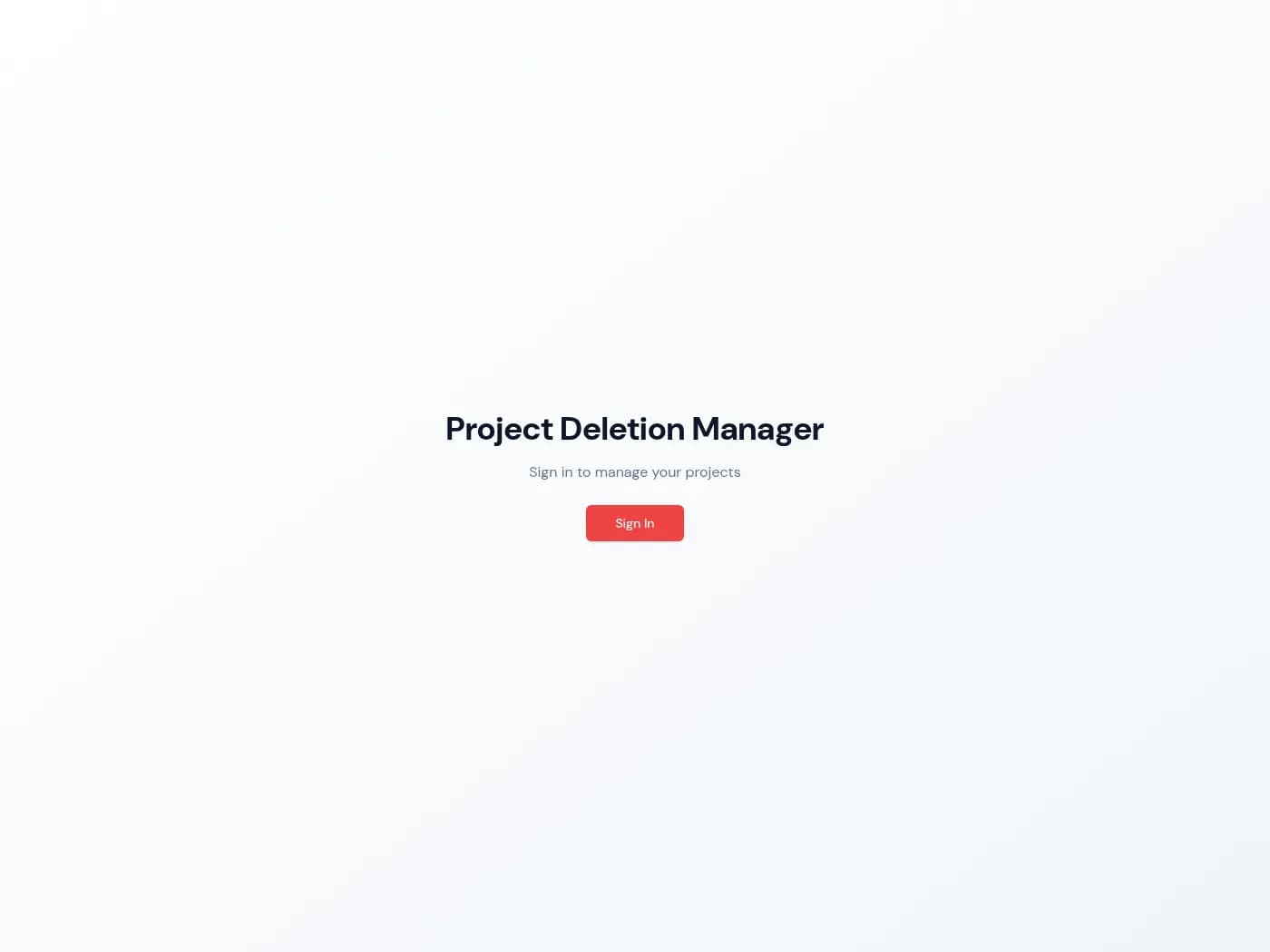 Project Deletion Manager