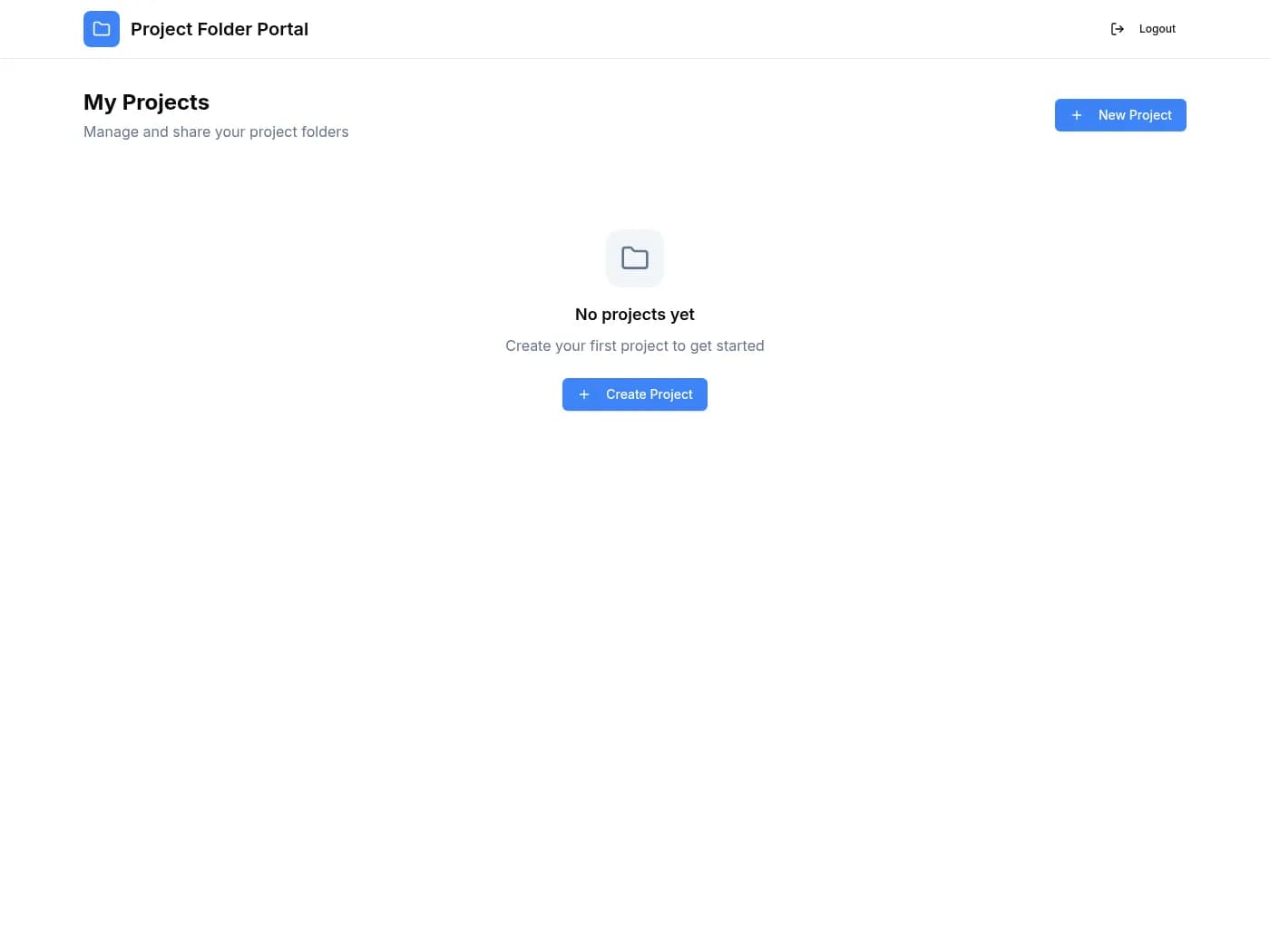 Project Folder Portal for Architects and Clients