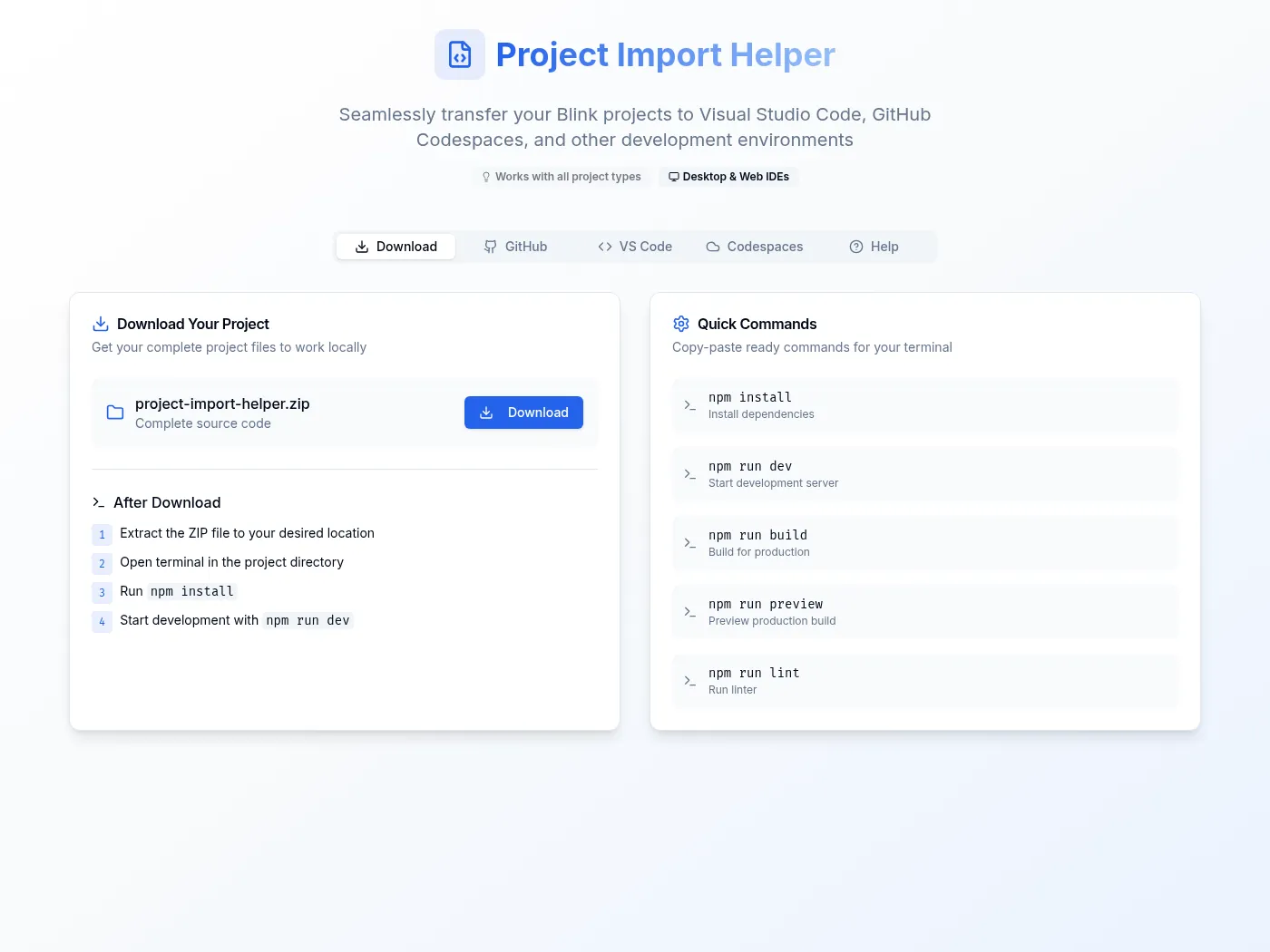 Project Import Helper