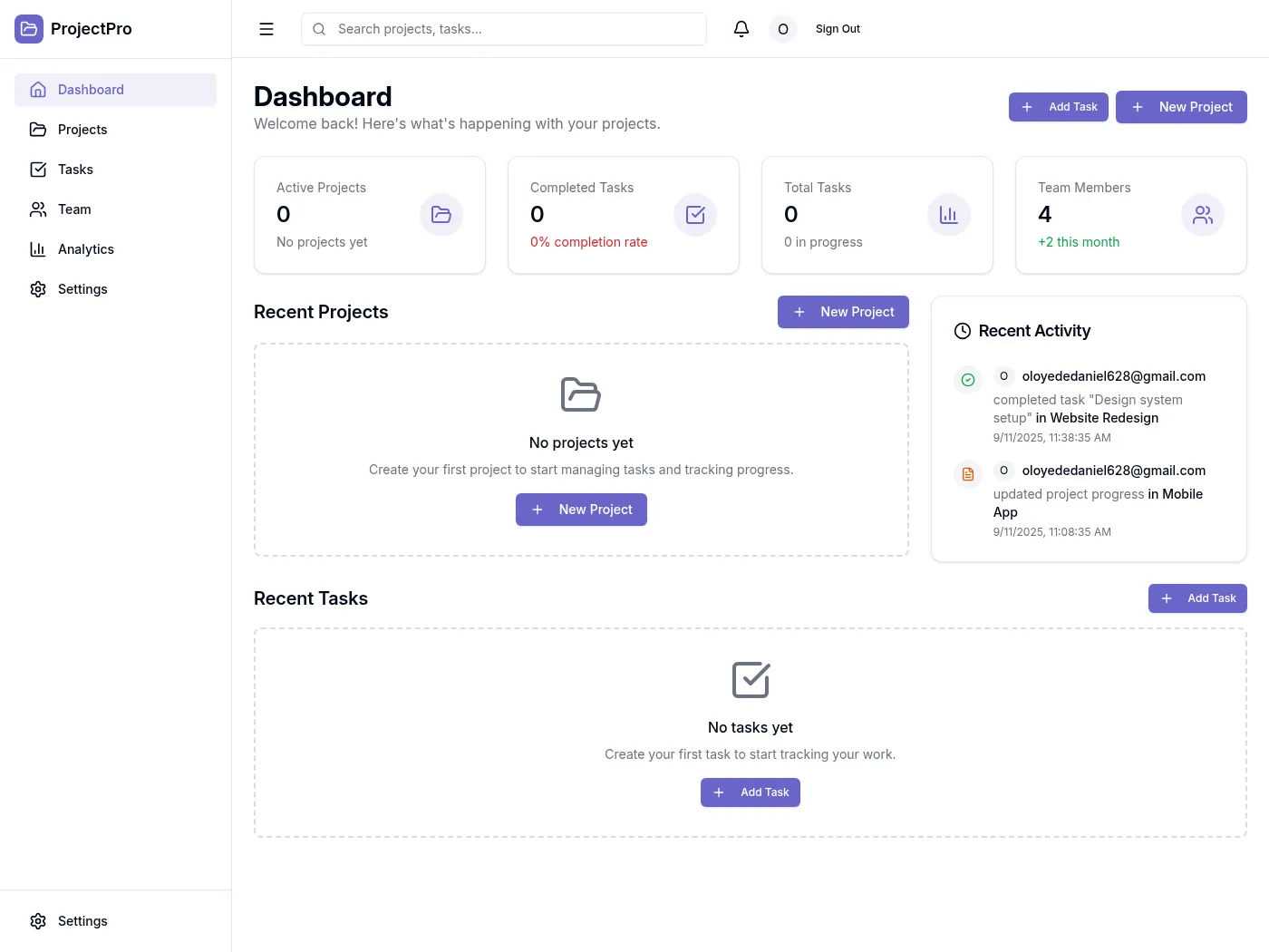 Project Manager Dashboard Pro