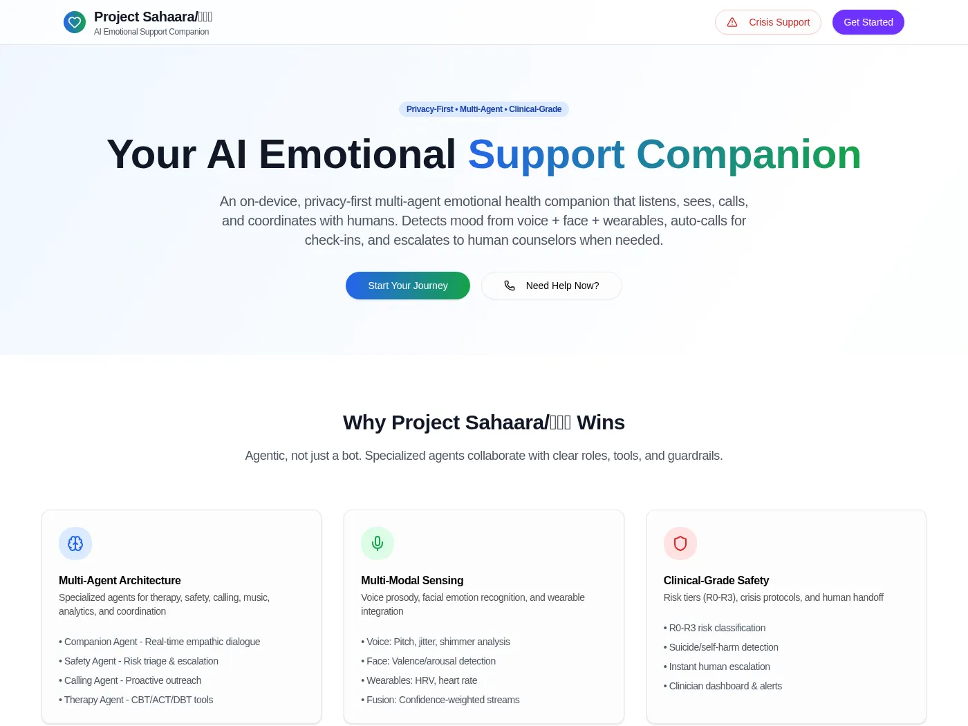 Project Sahaara/גשר: AI-Powered Emotional Support Companion