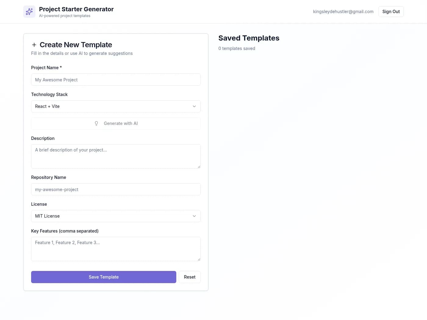 Project Starter Template Generator