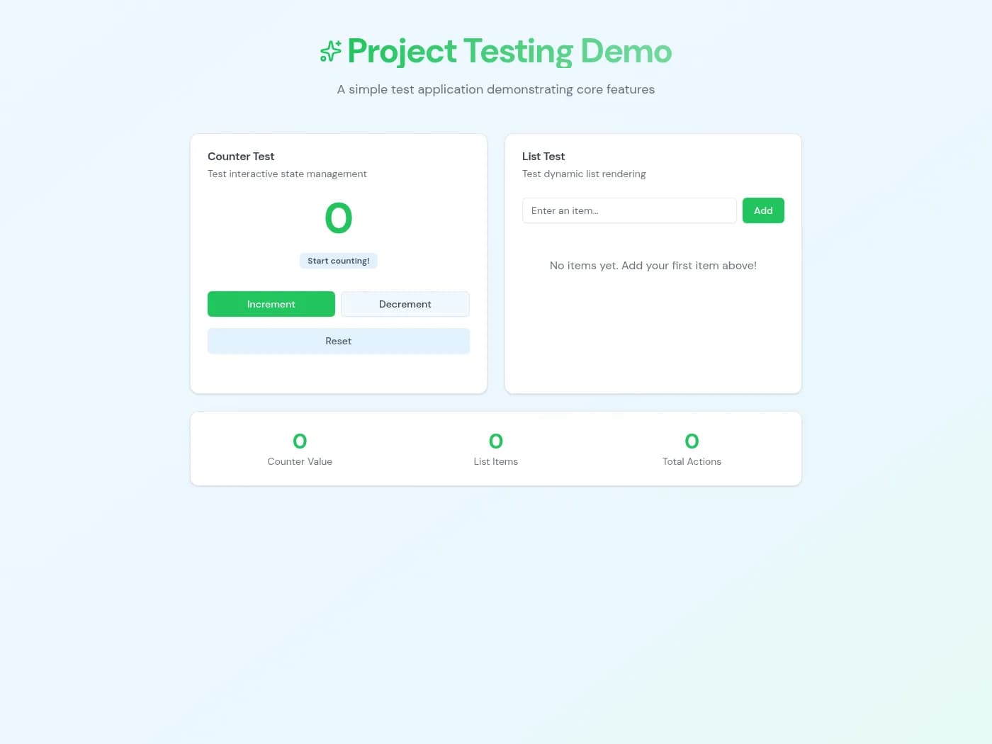 Project Testing Demo