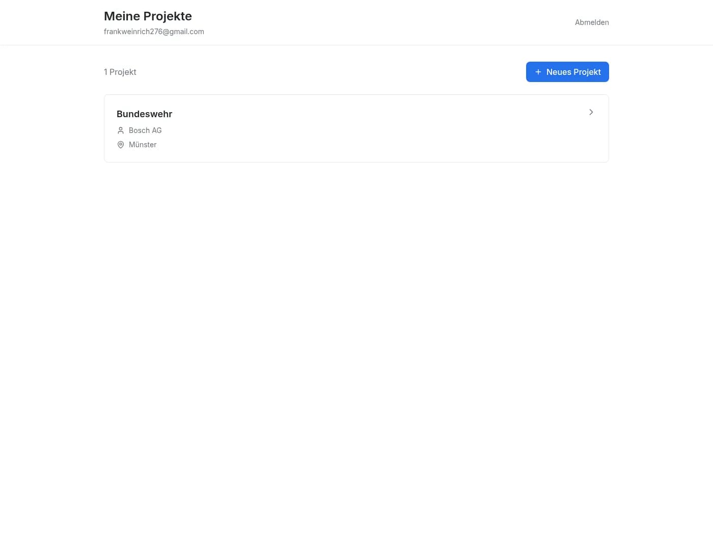 Projekt- und Materialerfassung für Monteure