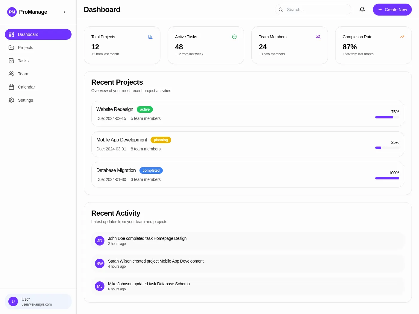ProManage: Project Management System