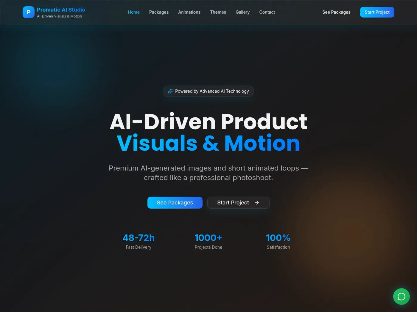 Promatic AI Studio Cinematic AI-Powered Creative Agency Website