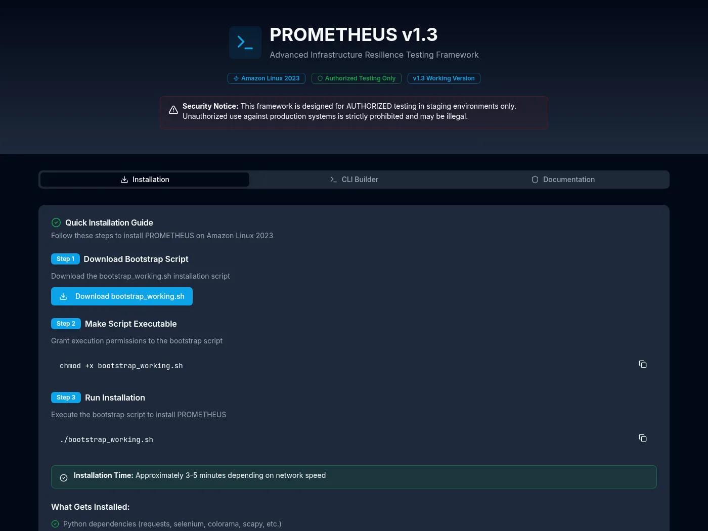 PROMETHEUS Resilience Framework Installer and CLI Tool for LLM Agents (Vercel Sandbox, Amazon Linux 2023)