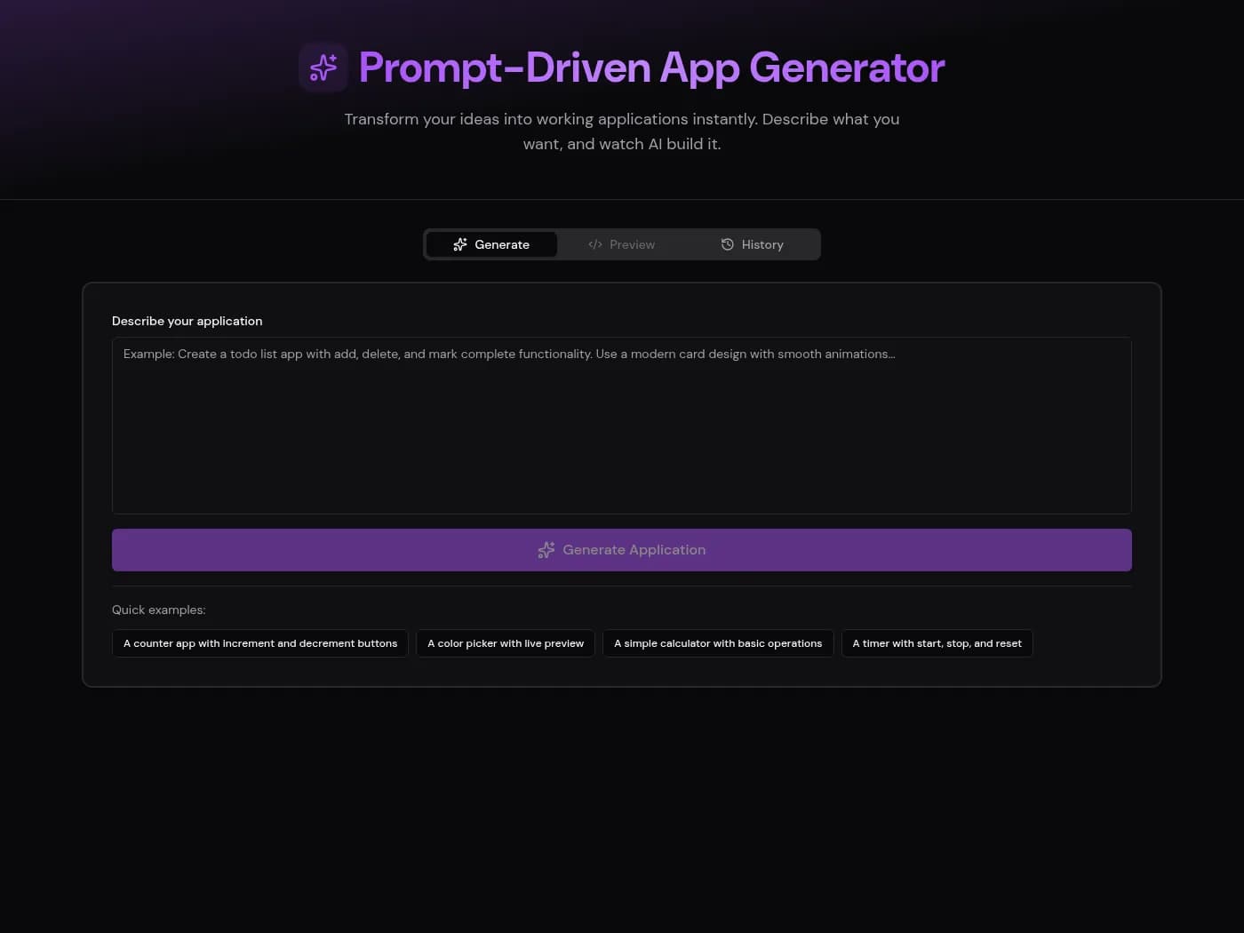Prompt-Driven App Generator