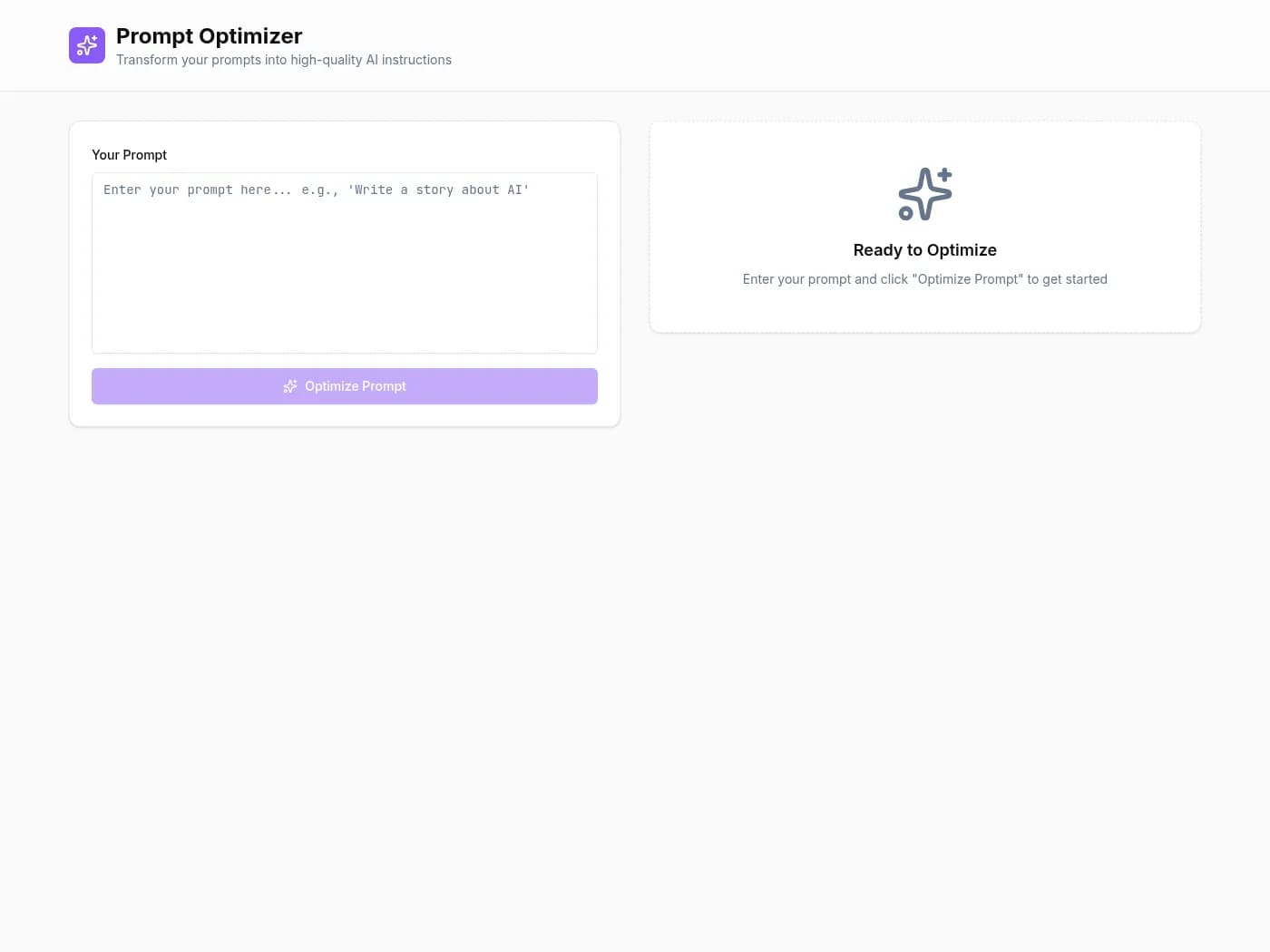 Prompt Optimizer: Intelligent Prompt Enhancement for Better AI Outputs