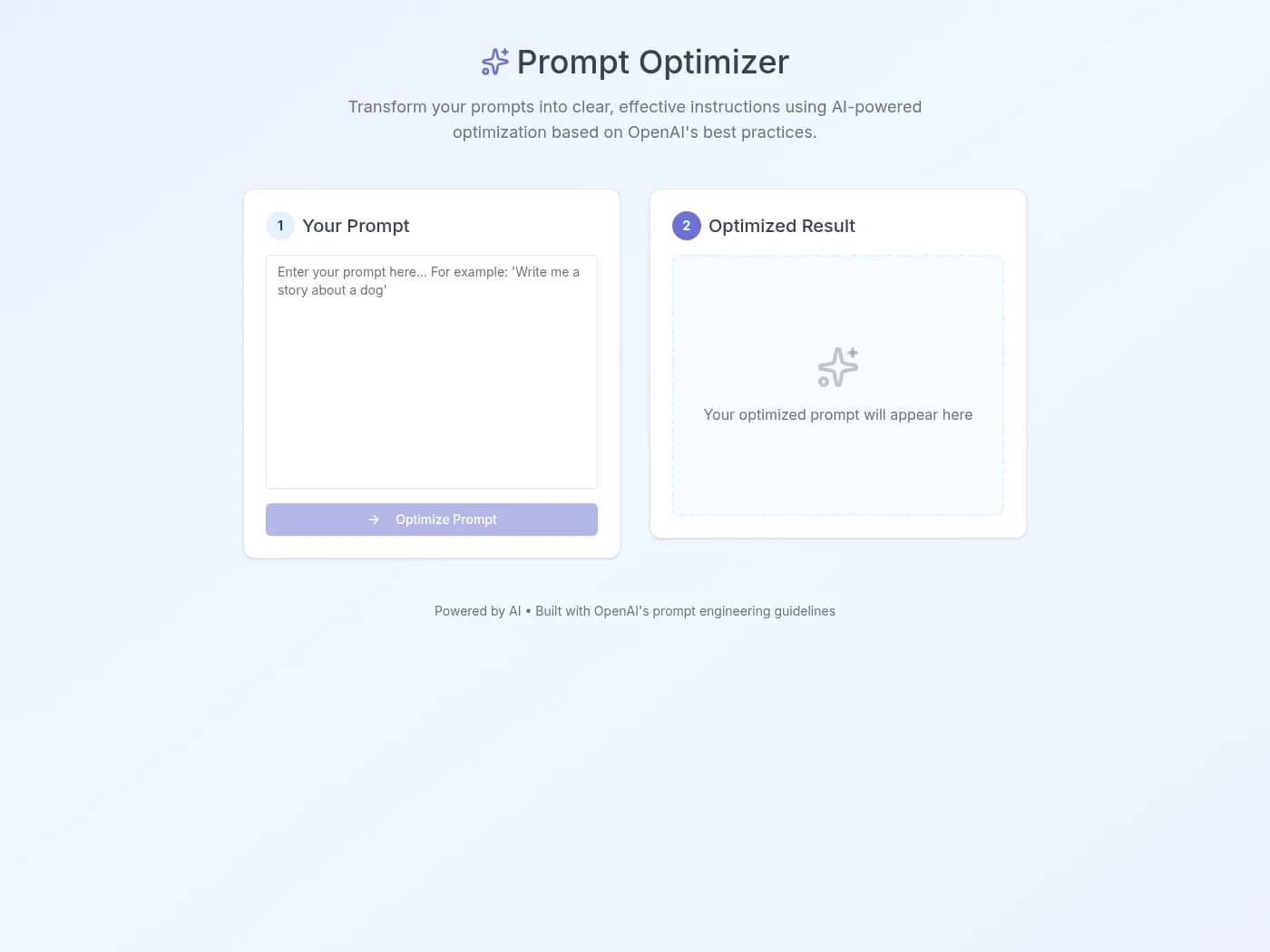 Prompt Optimizer Web Tool