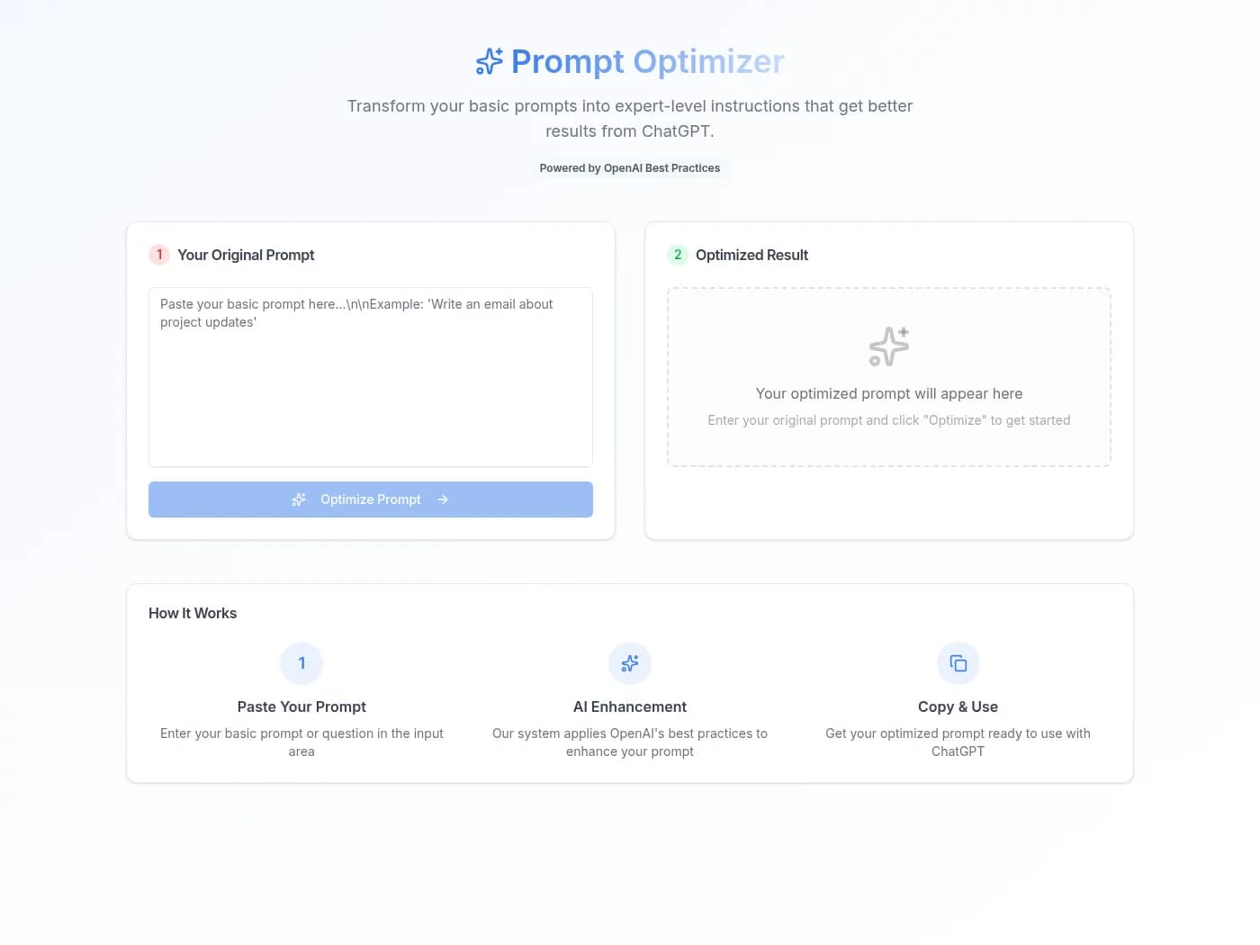 Prompt Optimizer Tool
