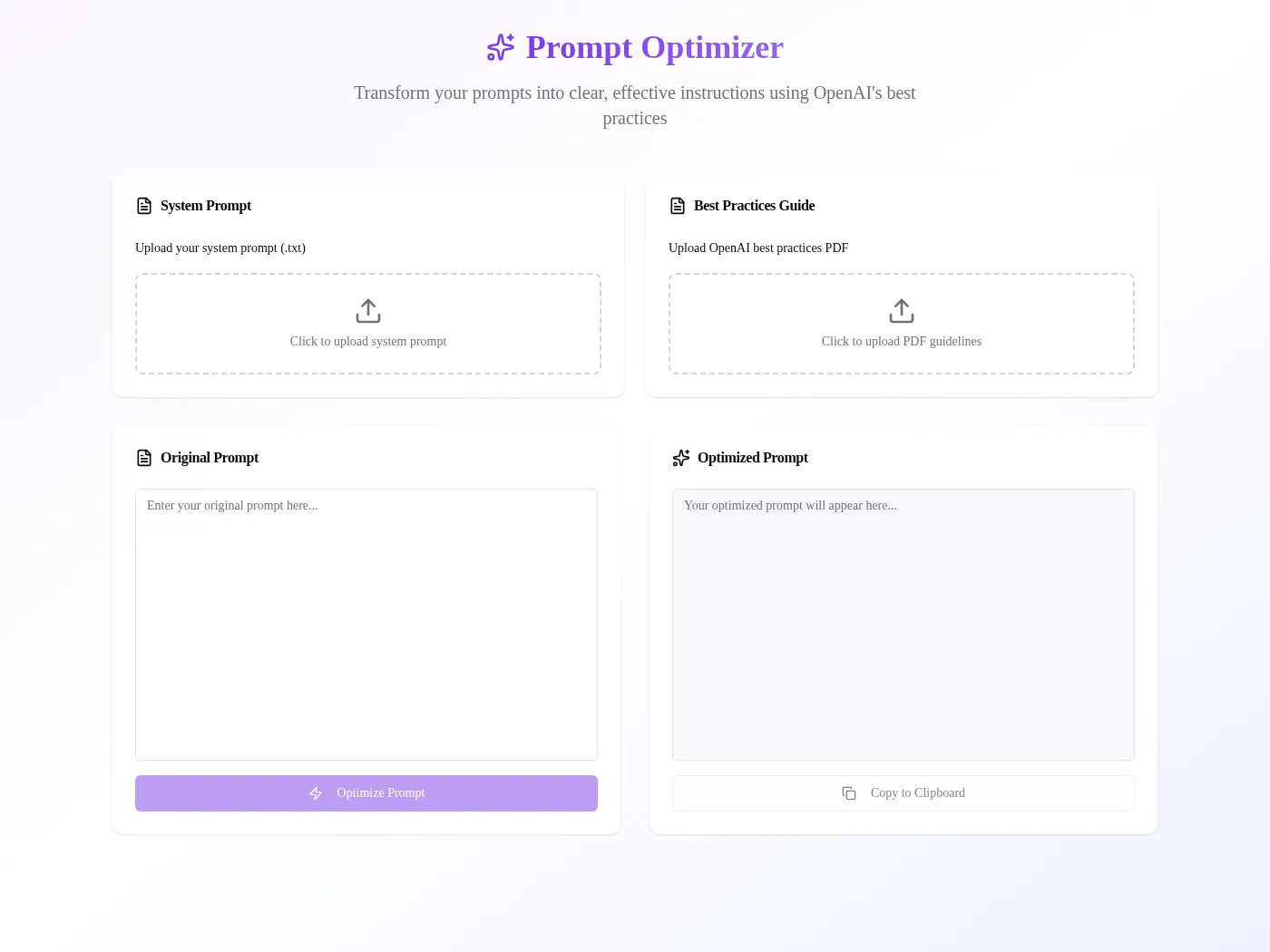 Prompt Optimizer Tool