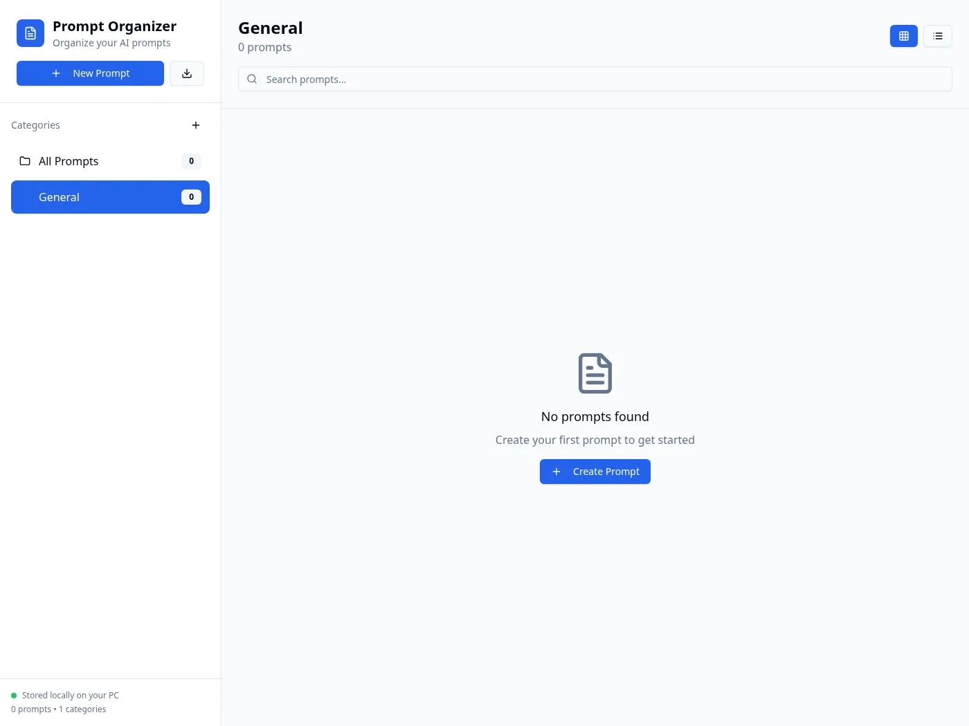 Prompt Organizer Landing Page