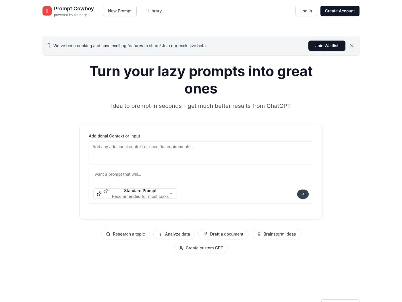 PromptCowboy AI Web App Clone