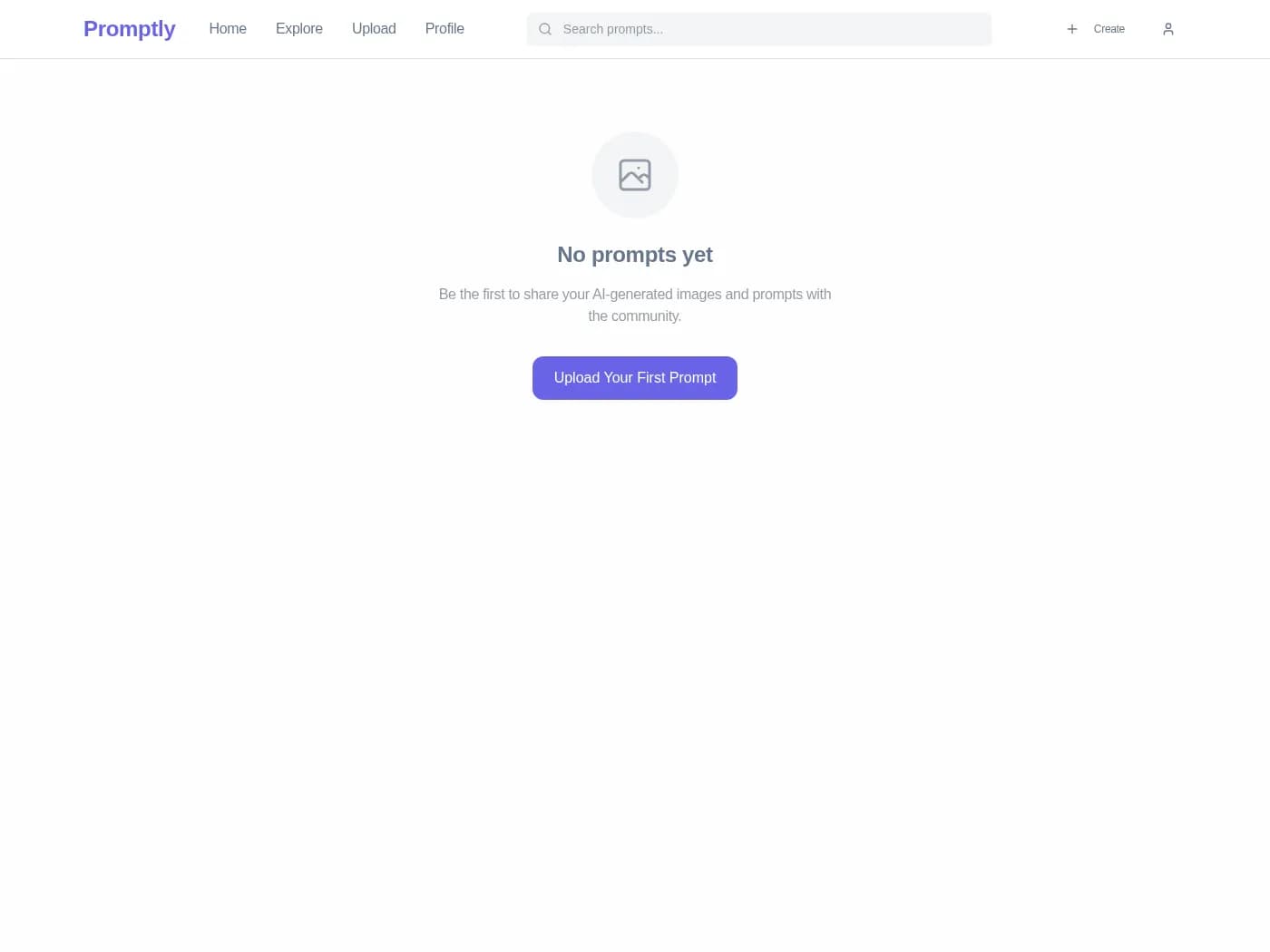 Promptly – Modern Pinterest-style AI Image Prompt Sharing Web App