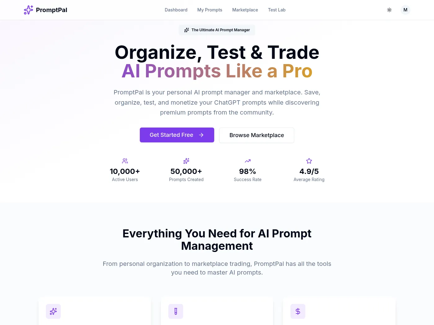 PromptPal: AI Prompt Manager & Marketplace