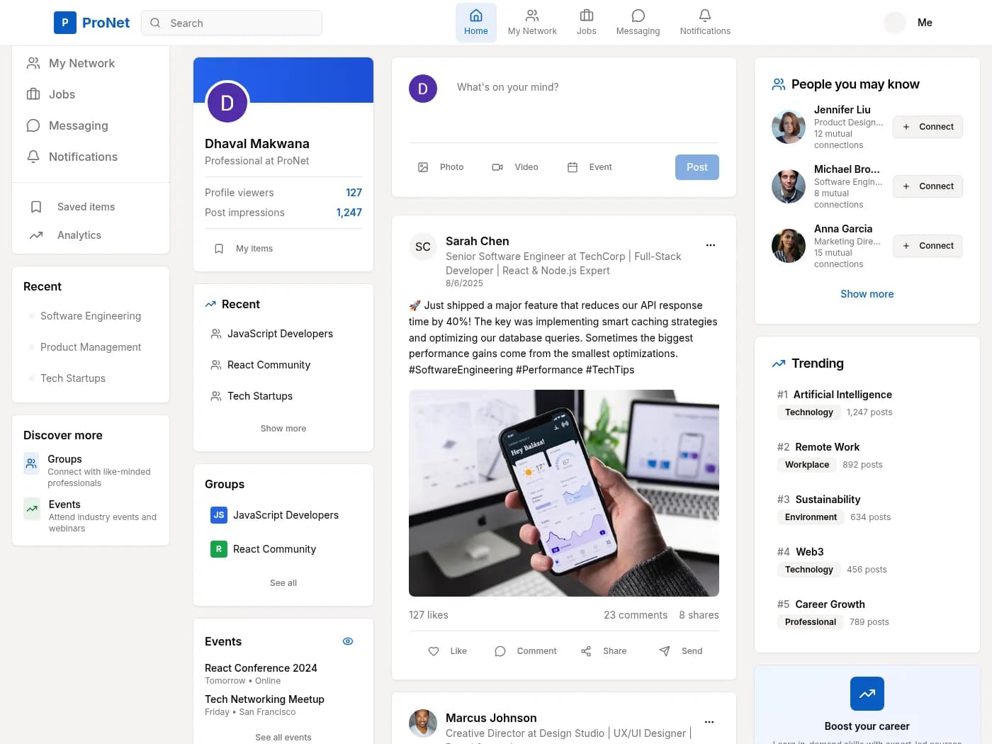 ProNet: A Modern Professional Networking Platform