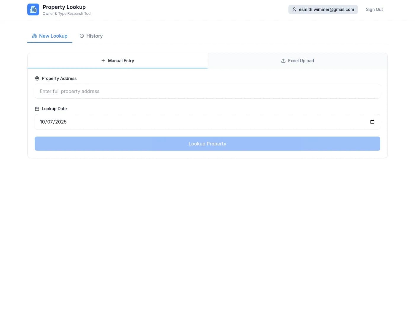 Property Owner & Type Lookup Tool