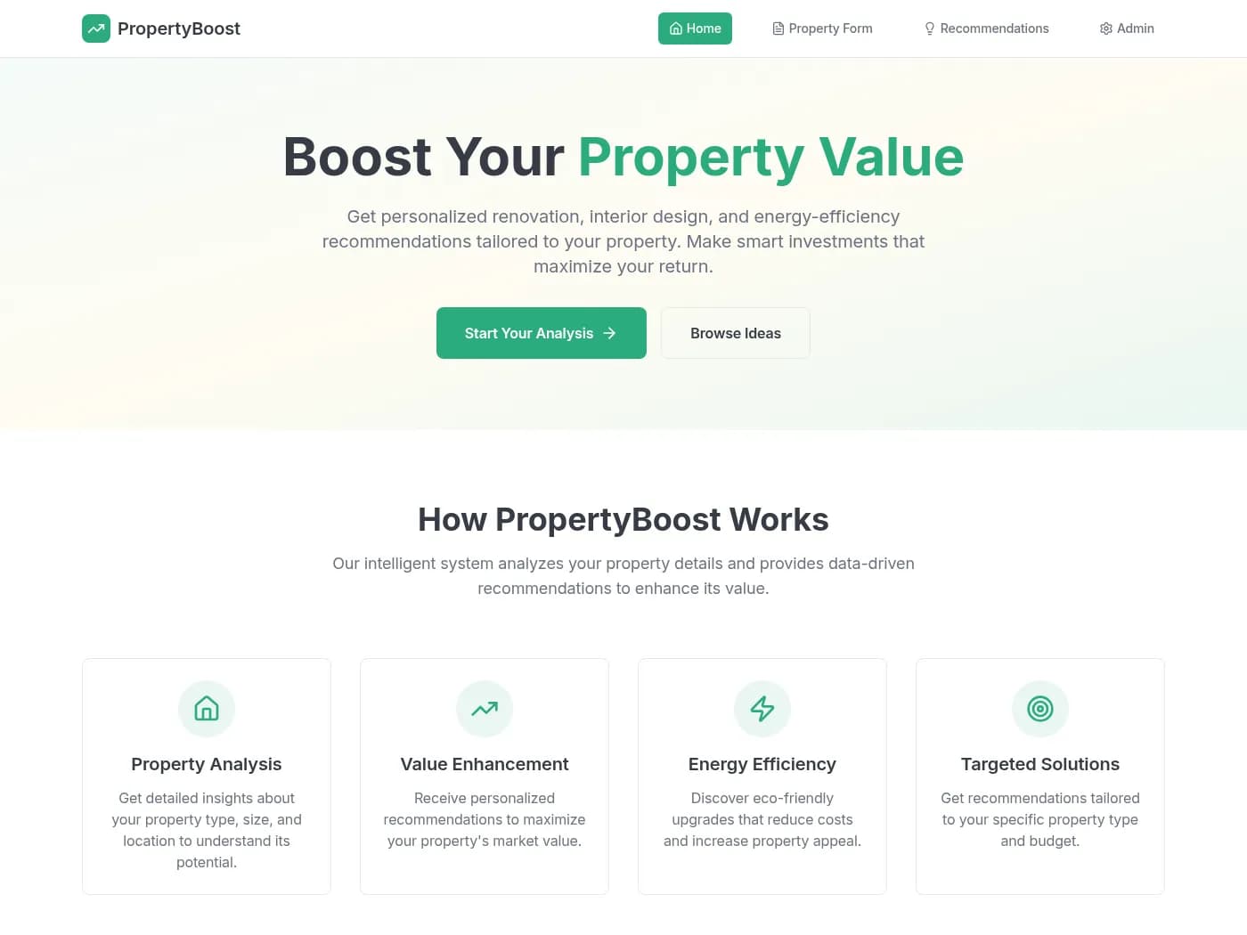Property Value Enhancement Web App
