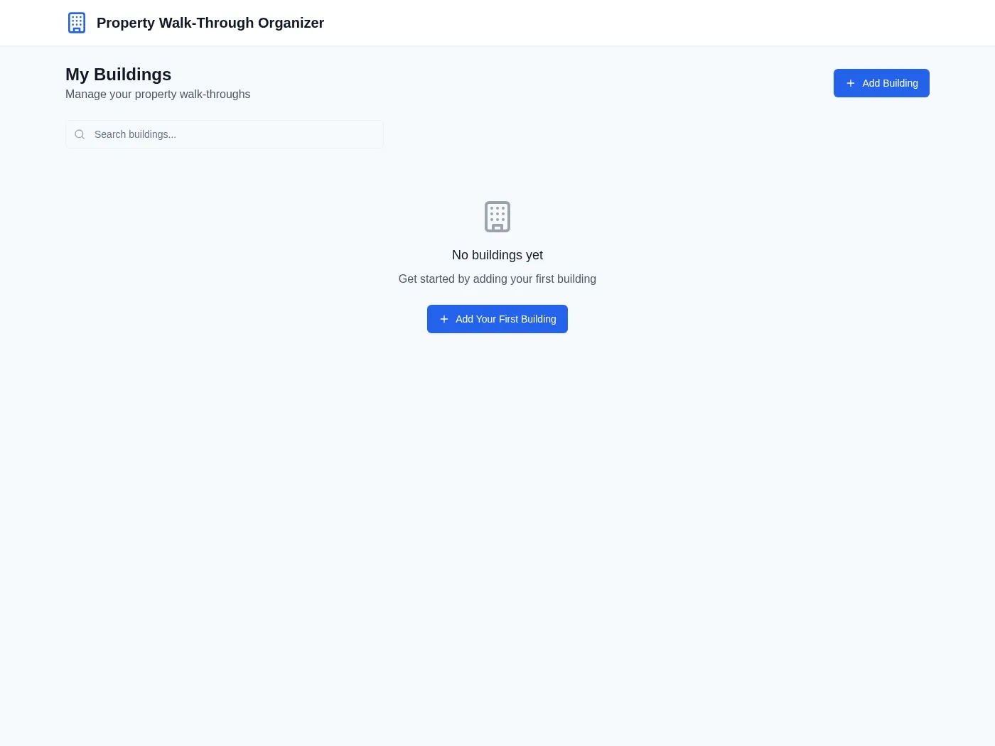 Property Walk-Through Organizer for Building Managers