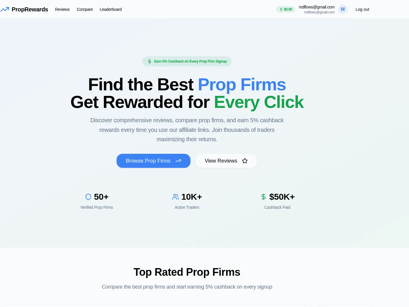 PropFirm Review & Rewards Platform