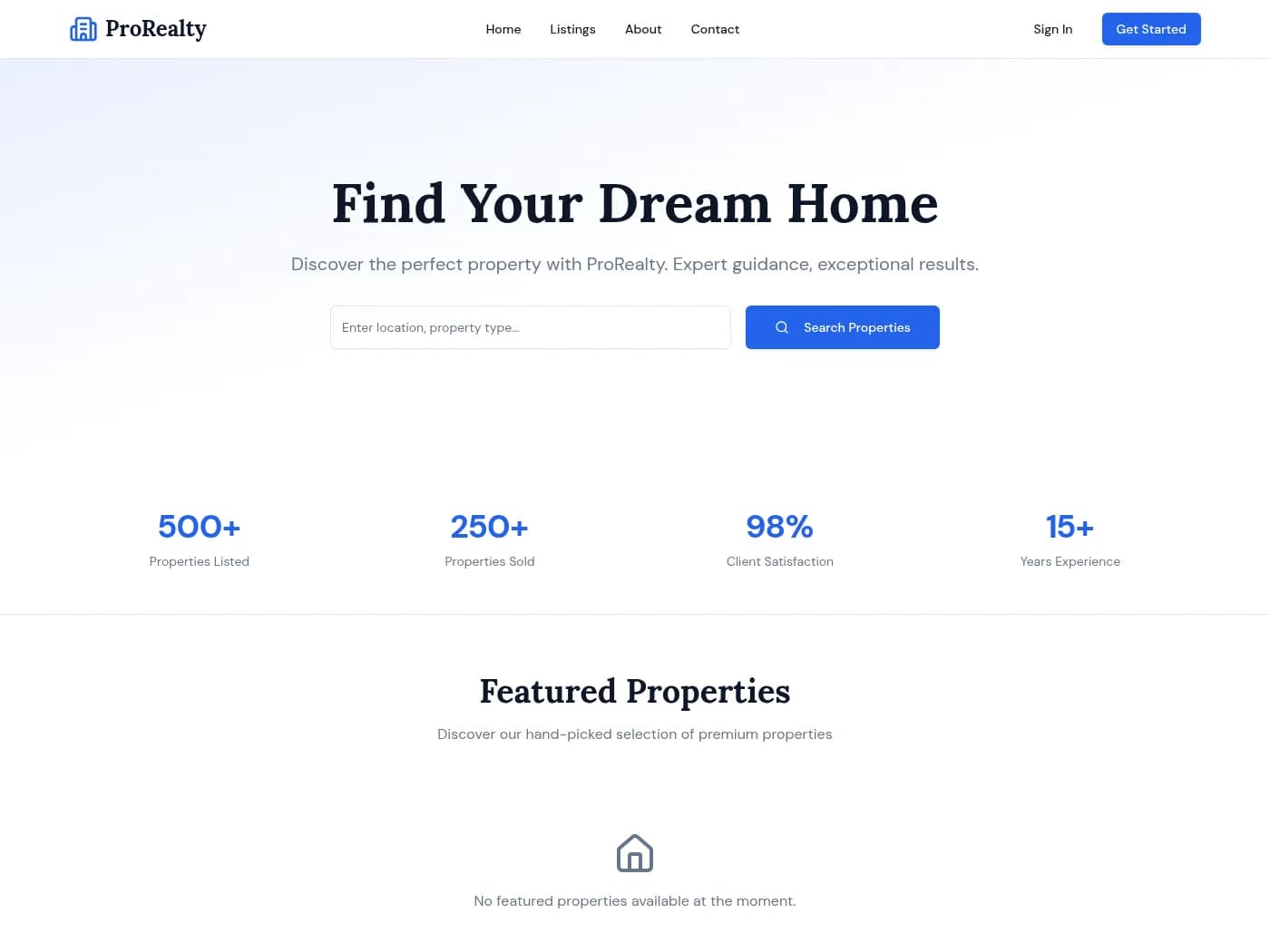 ProRealty: Advanced Real Estate Platform with Admin and Agent Dashboards