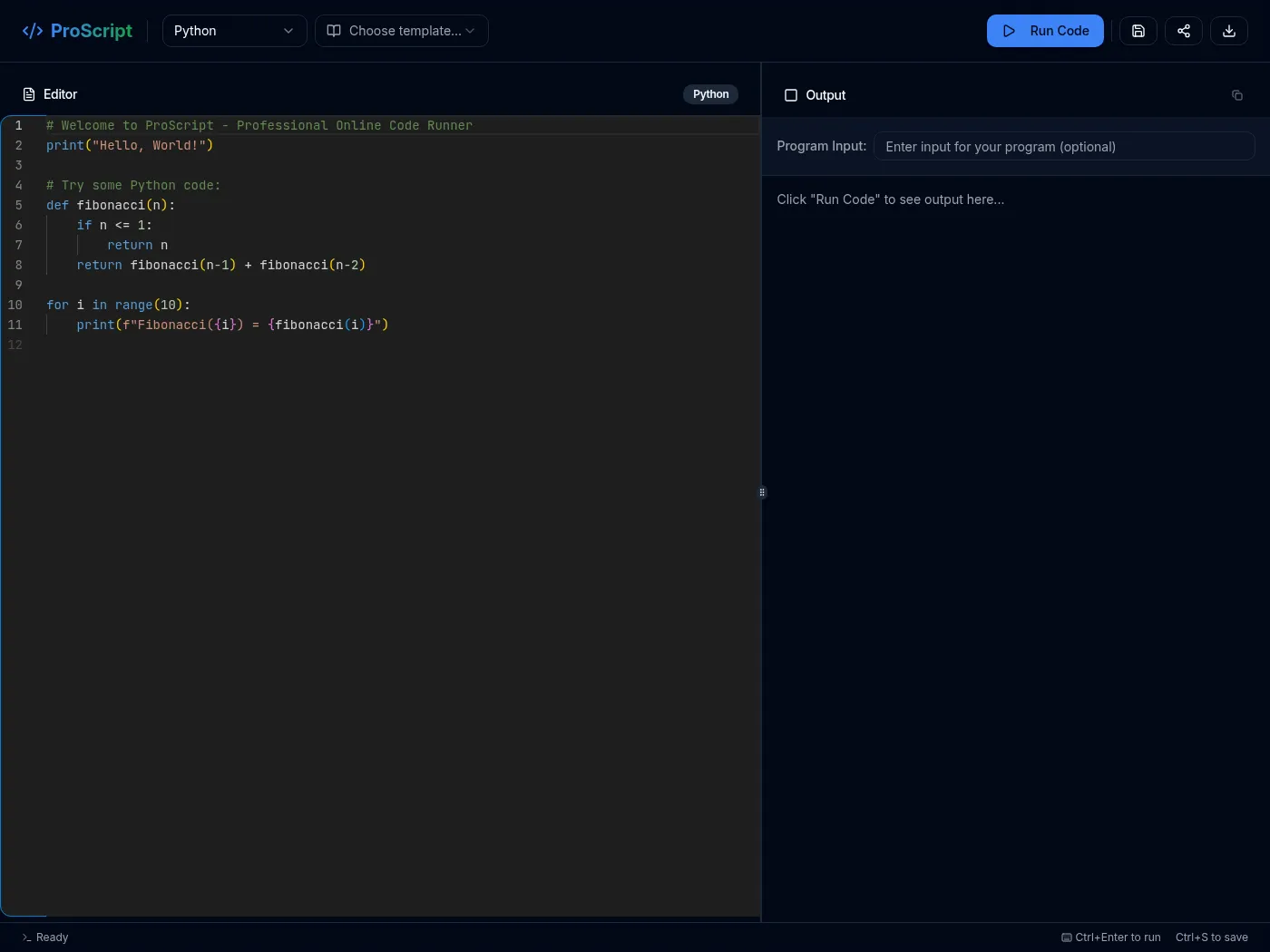 ProScript: Professional Online Code Runner