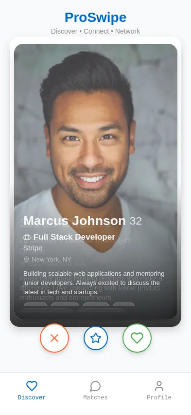 ProSwipe: Professional Networking App