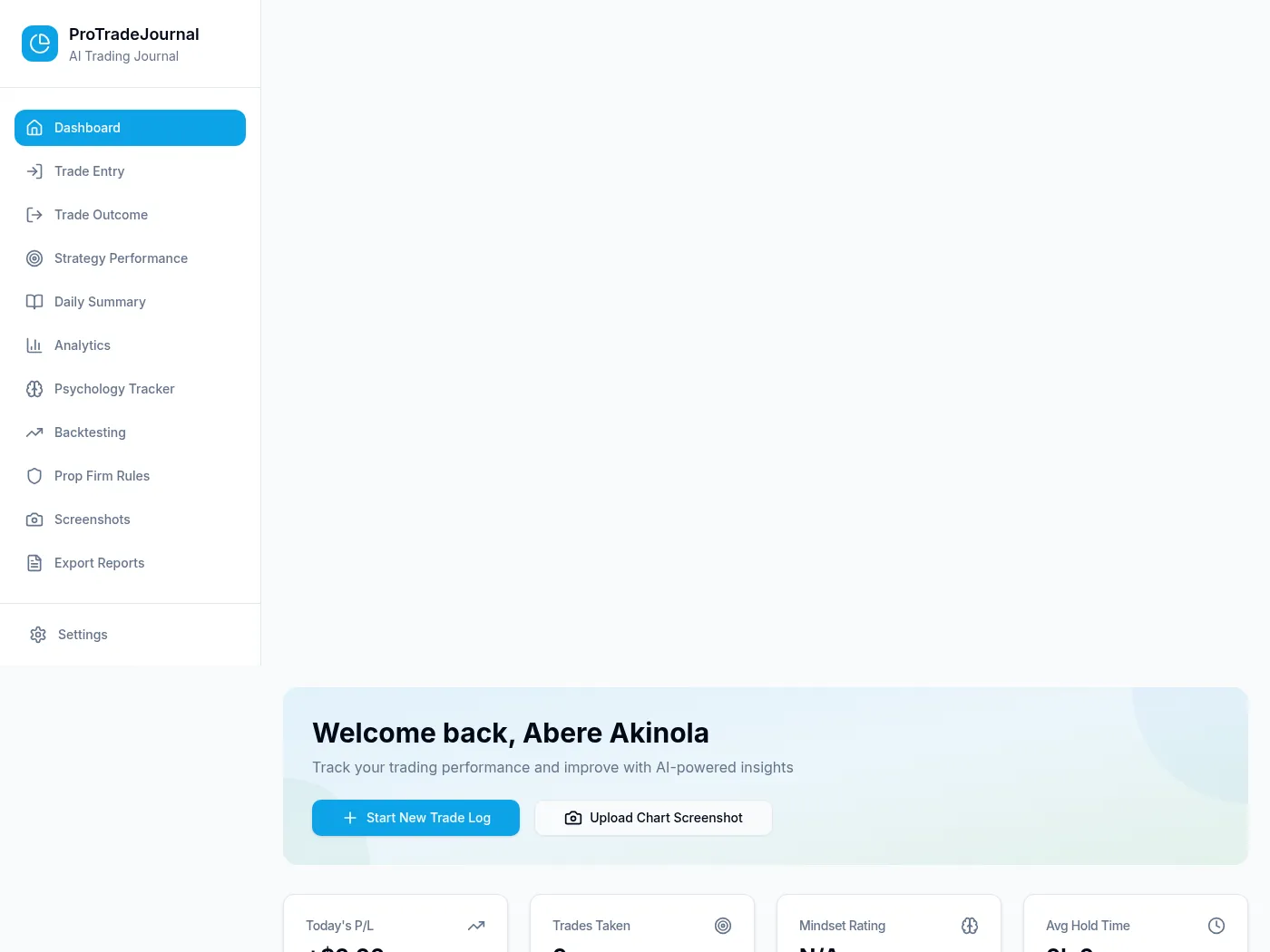 ProTradeJournal AI: Professional Trading Journal Web App