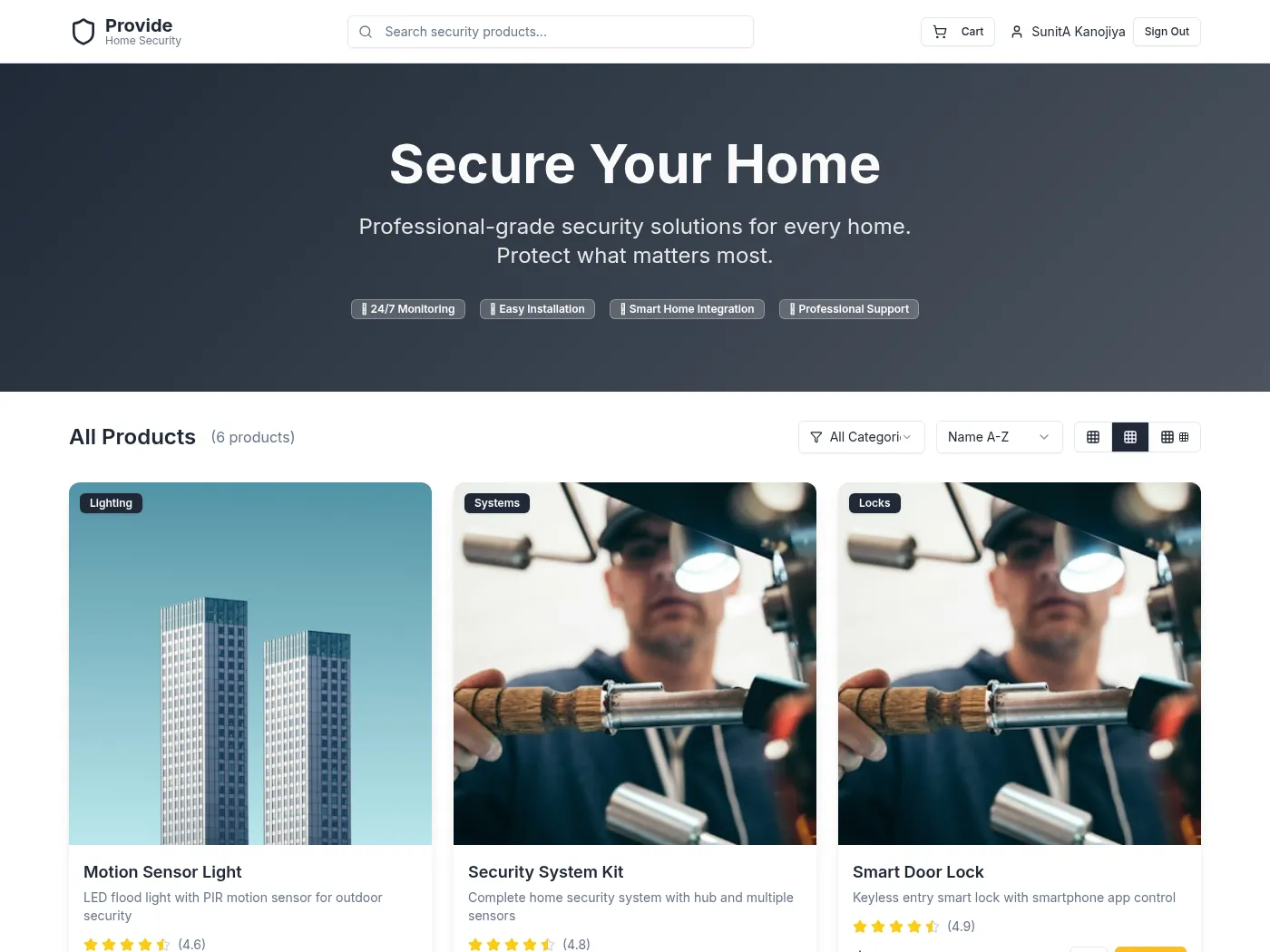 Provide Home Security Ecommerce Platform