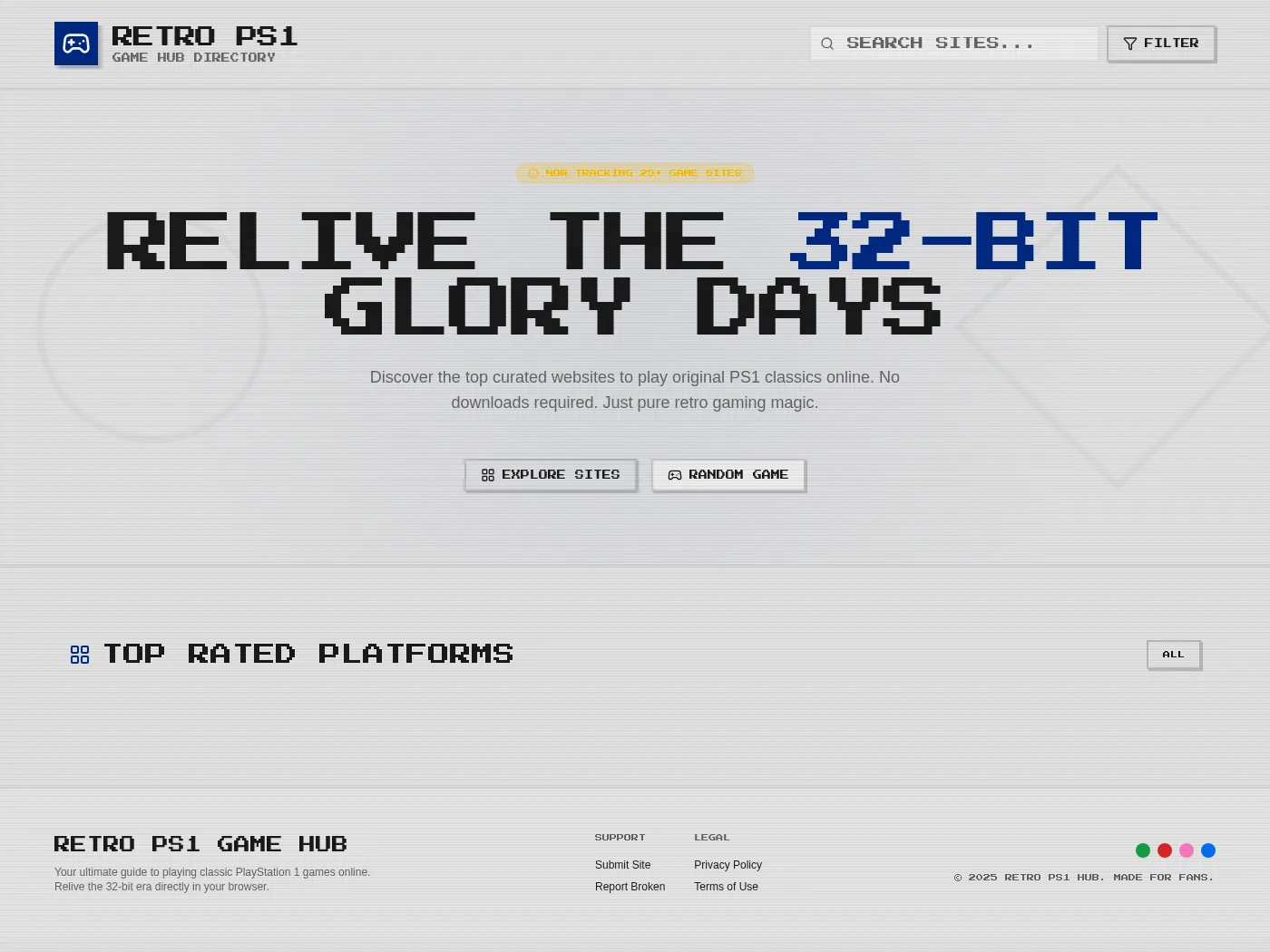 Retro PS1 Game Hub