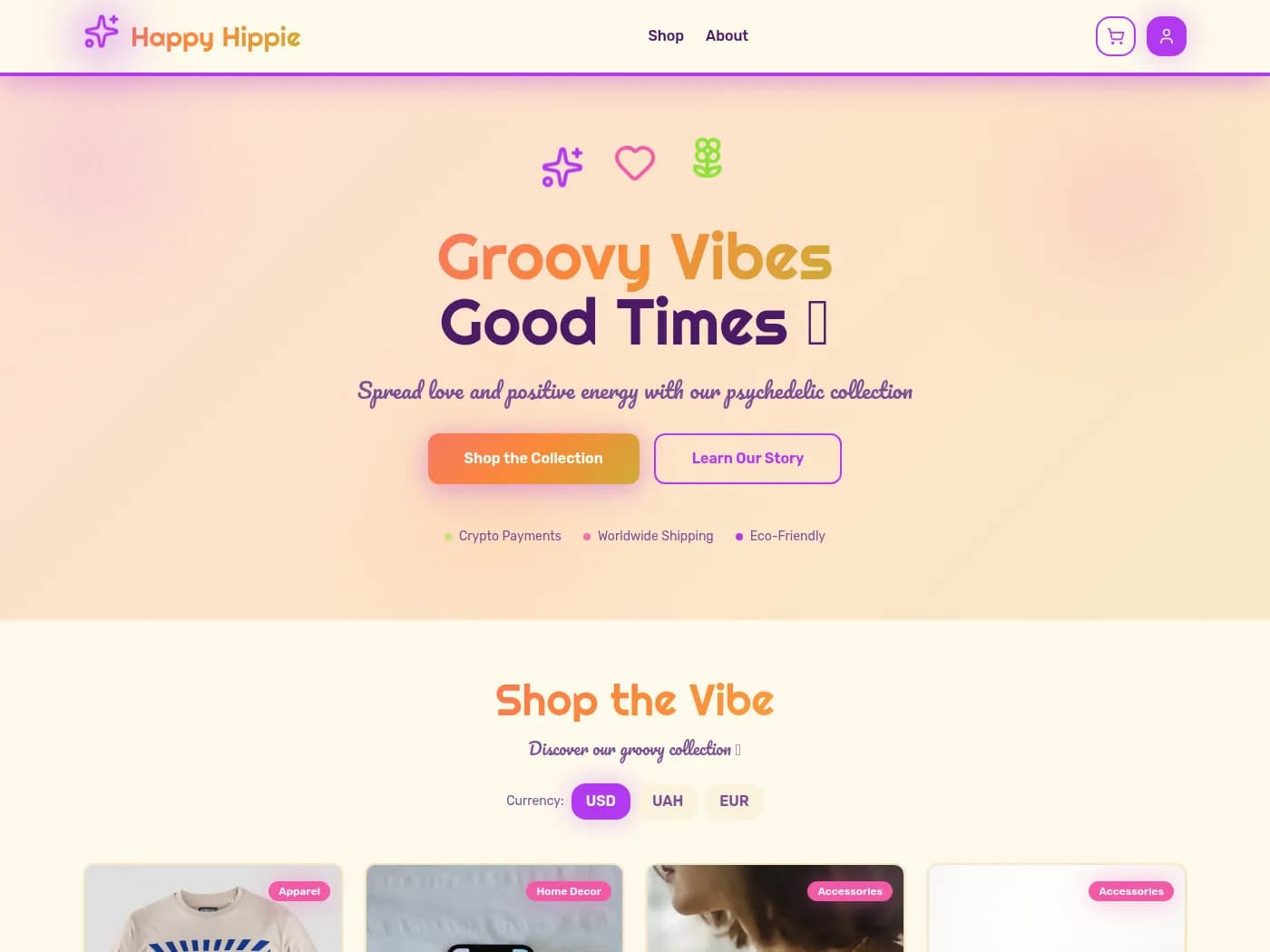 Psychedelic Happy Hippie E-Store