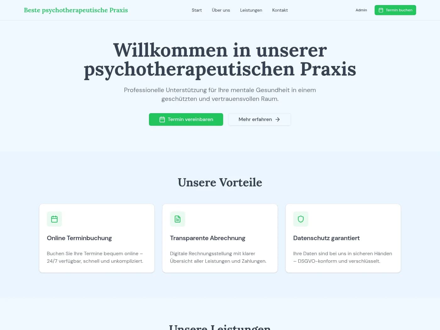 Psychotherapie Praxis Webportal