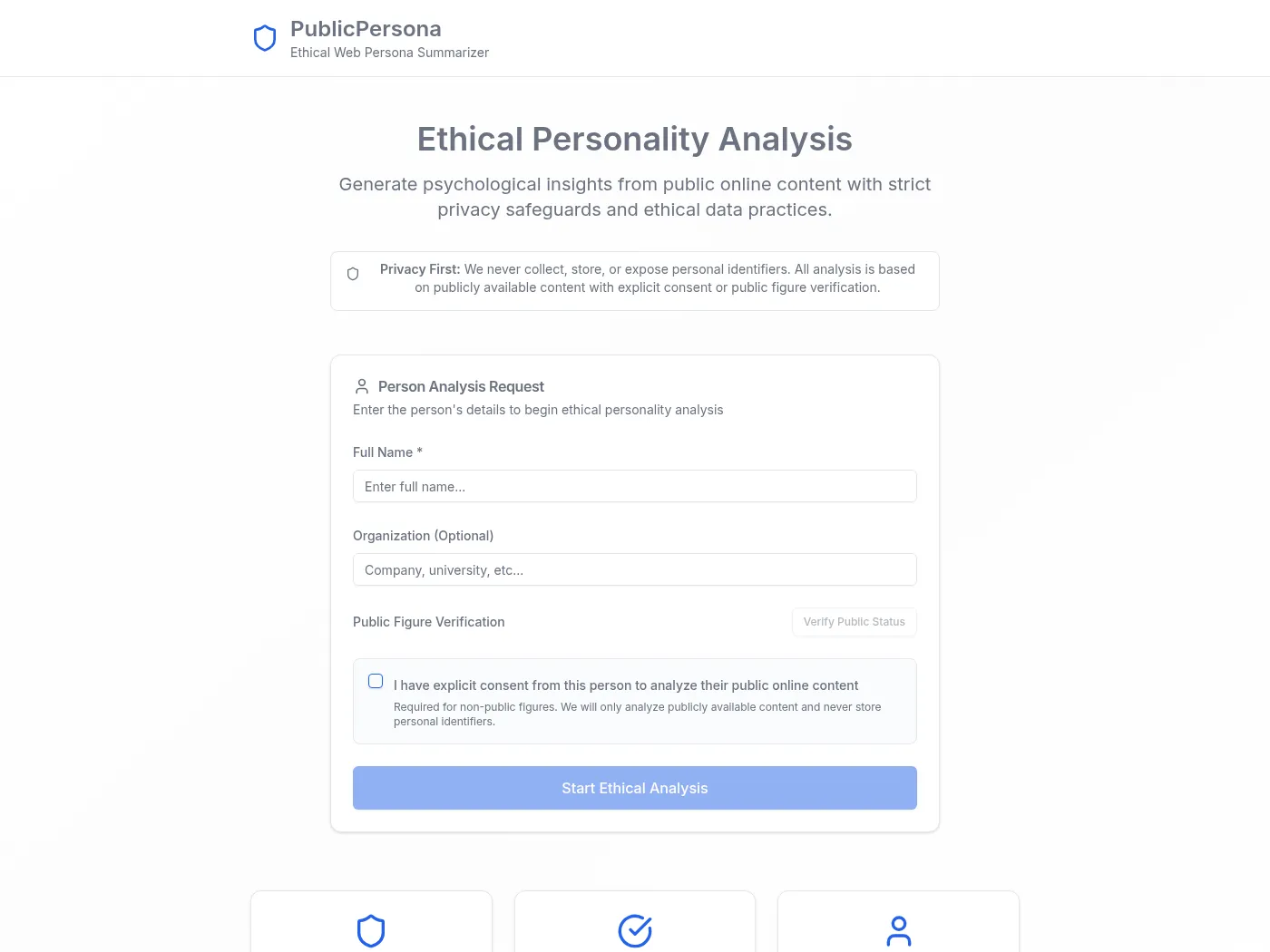 PublicPersona: Ethical Web Persona Summarizer